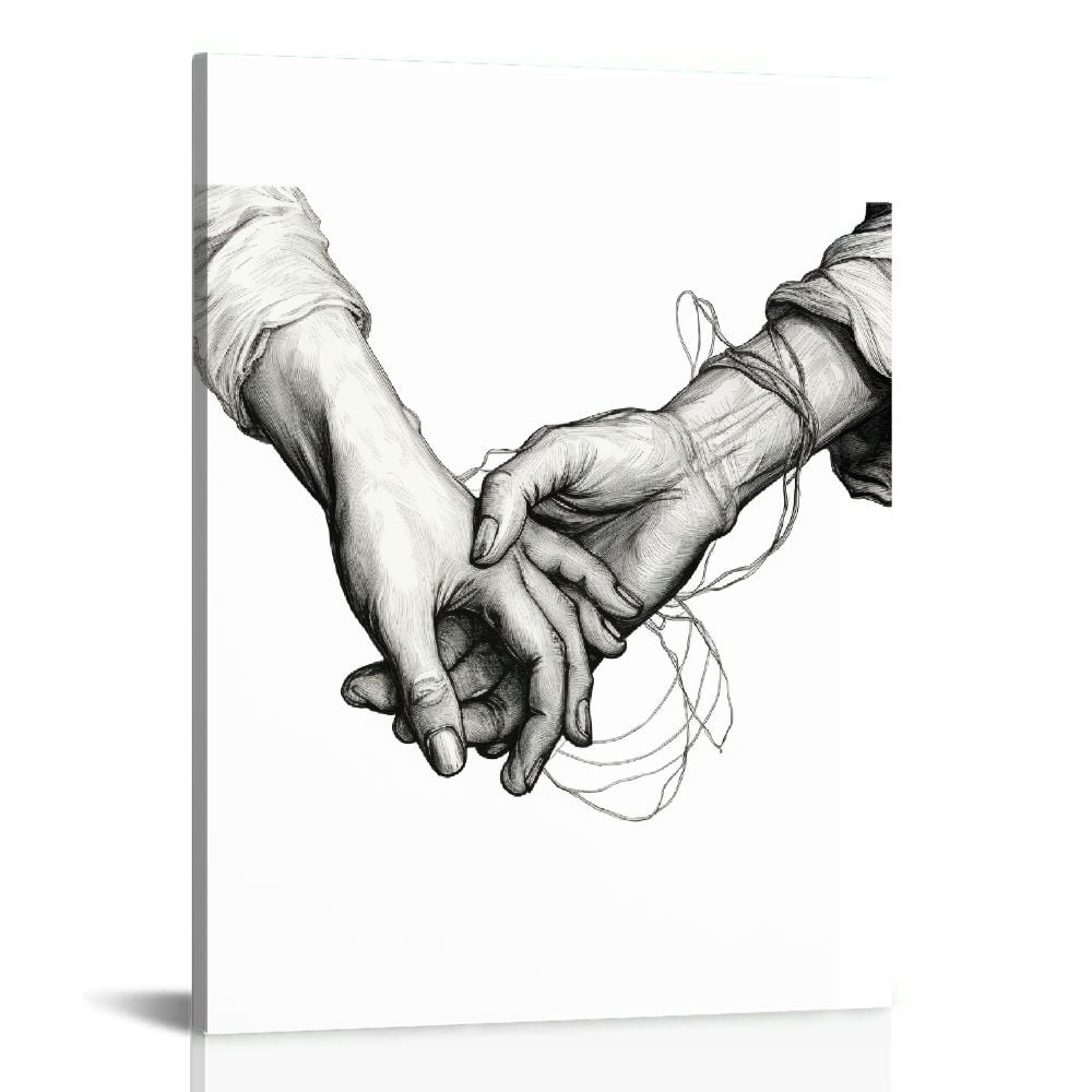 EastSmooth Hands Forever Framed Canvas Wall Art For Bedroom Ready To ...