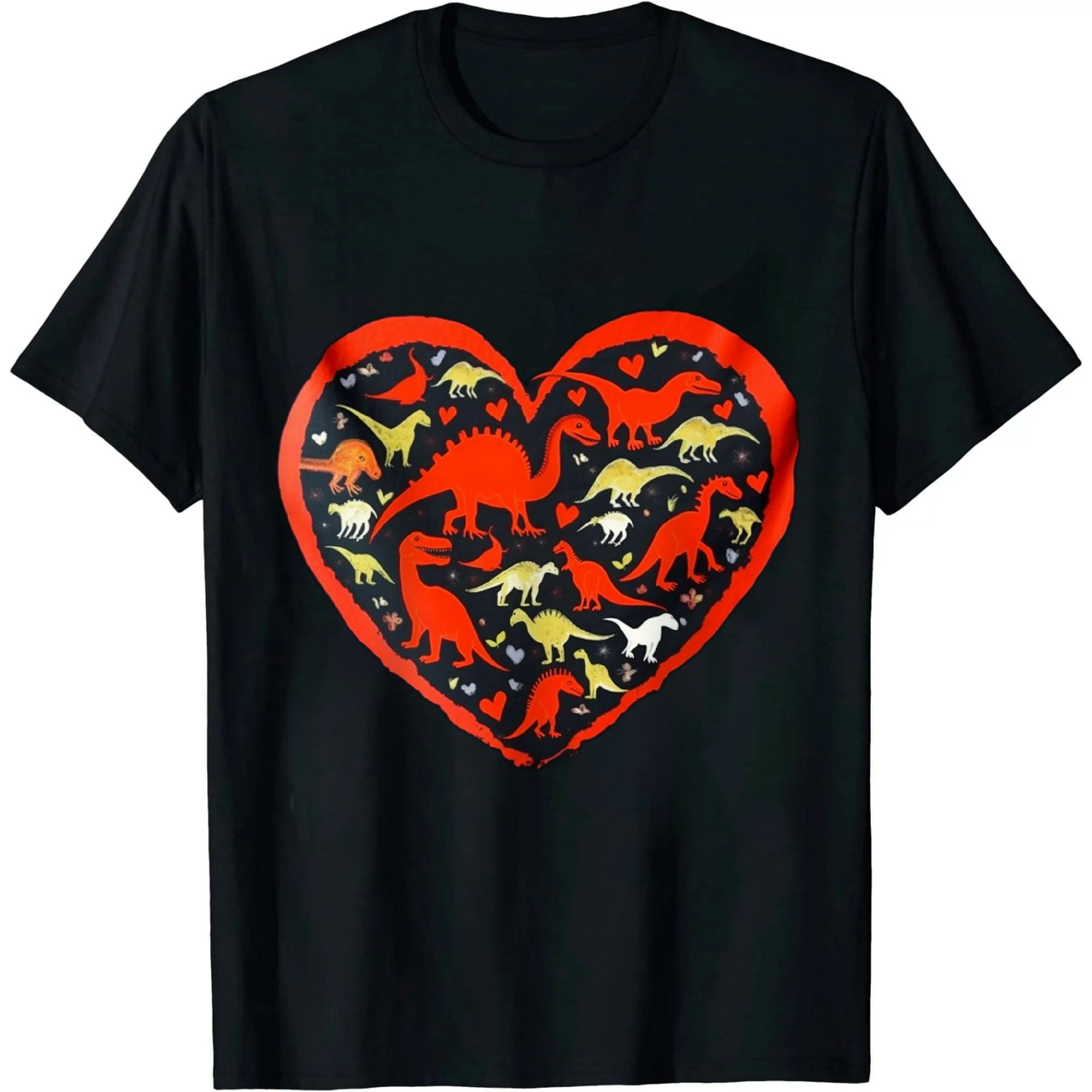 EastSmooth Heart Dinosaur Pattern Valentines Day T-Rex Brontosaurus T ...