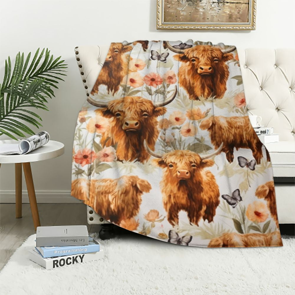 EastSmooth Highland Cow Blanket for Girls Kids, Highland Cow Gifts for ...