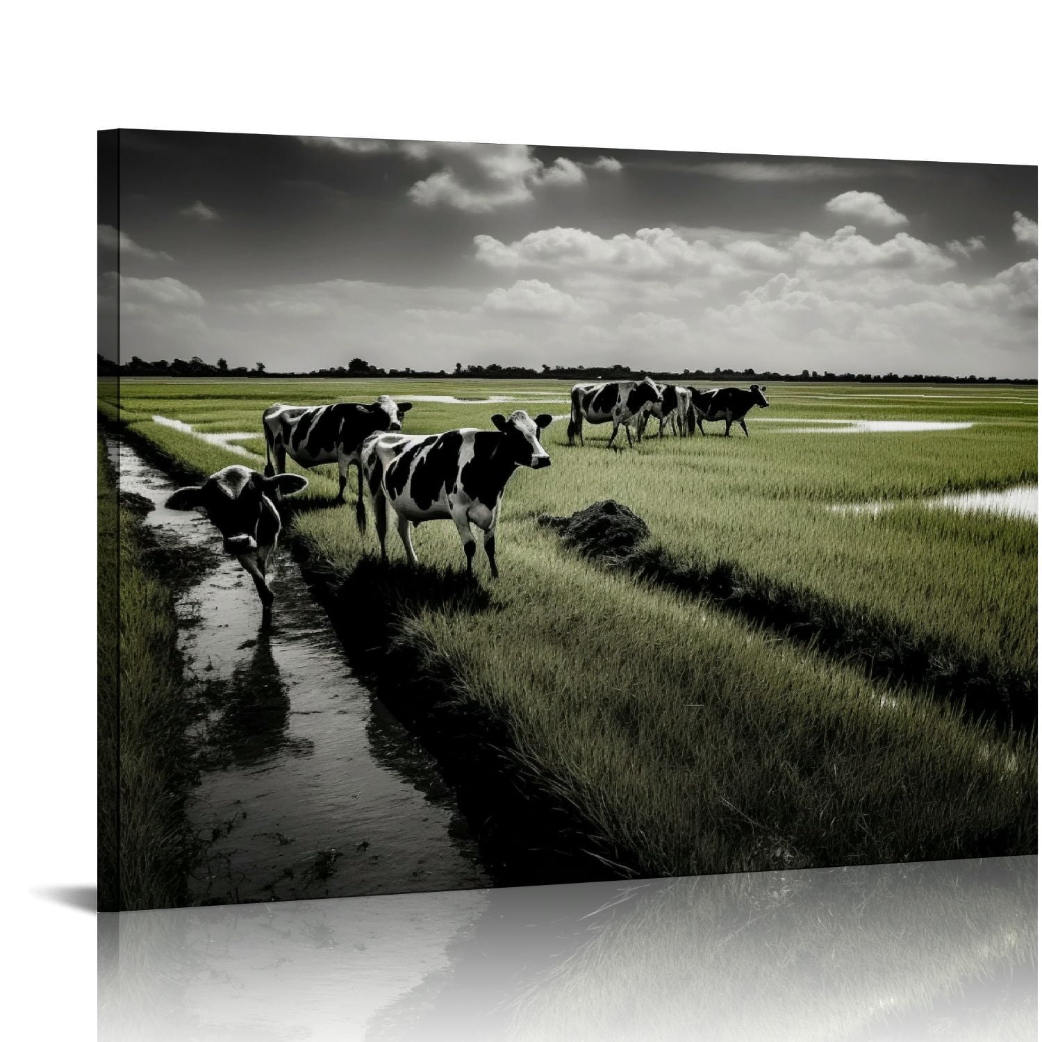 EastSmooth Highland Cow Pattern Canvas Wall Art Farmhouse Prints Photo ...