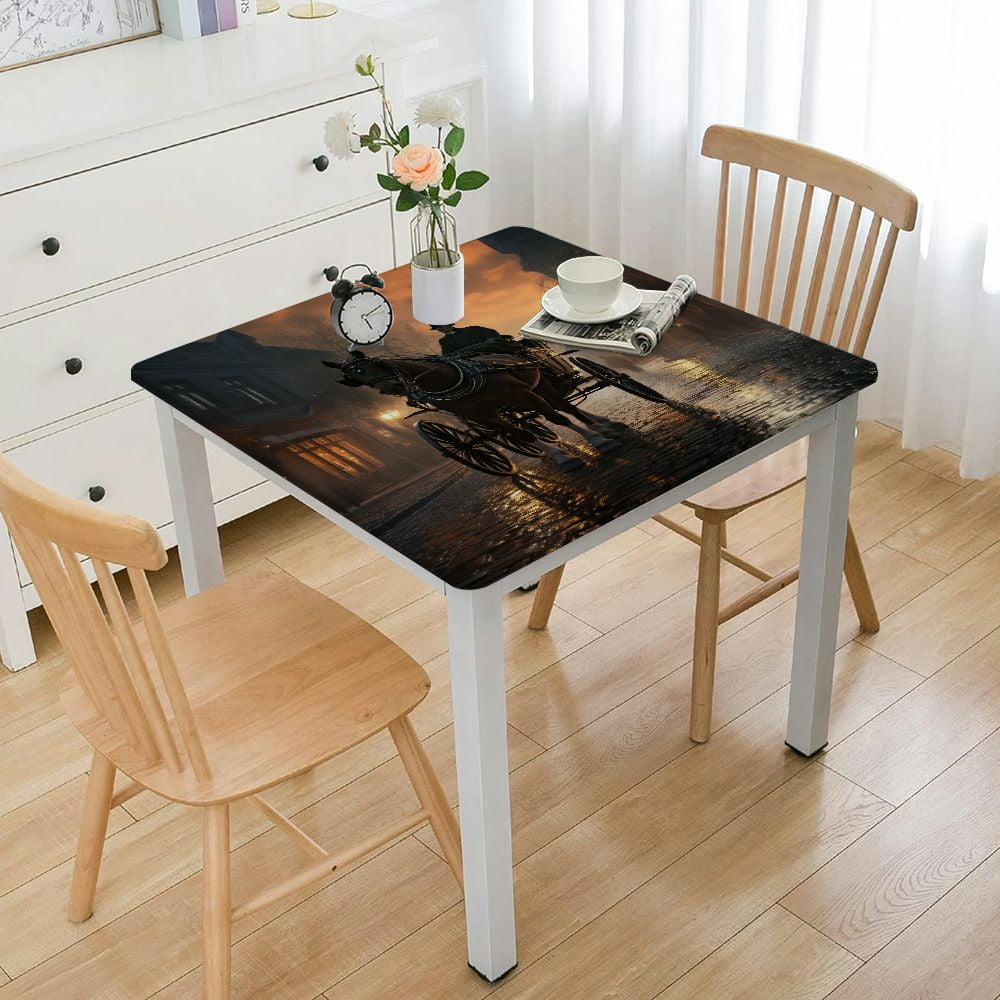 EastSmooth Horse Drawn Carriage Square Table Cover Outdoor Fitted 100% ...