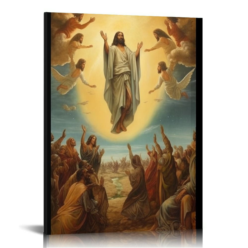 EastSmooth Jesus Ascending into Heaven Canvas Wall Art Print ...