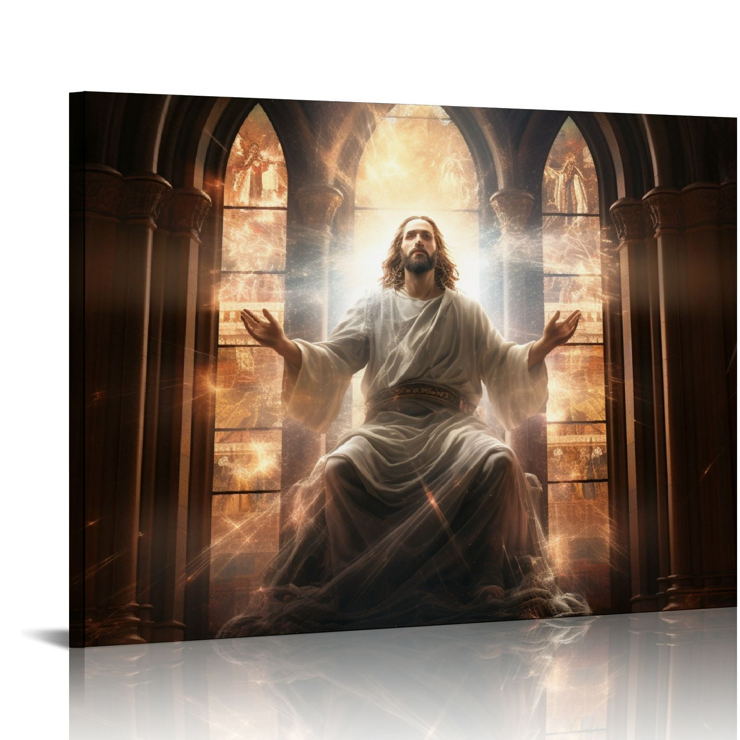 QCPP Jesus Christ Canvas Wall Art Jesus Greets You Welcome Back Window ...