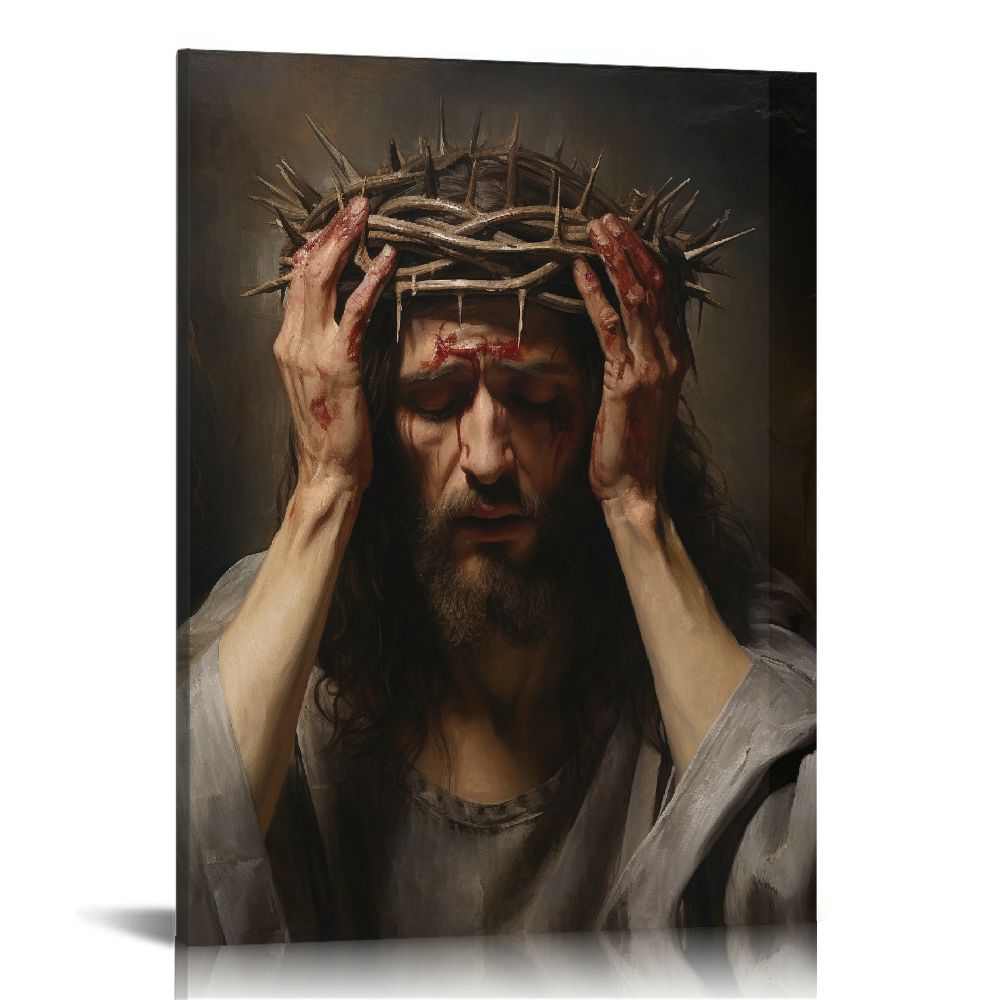 EastSmooth Jesus Christ Wall Art Watercolor Christian Jesus Portrait ...