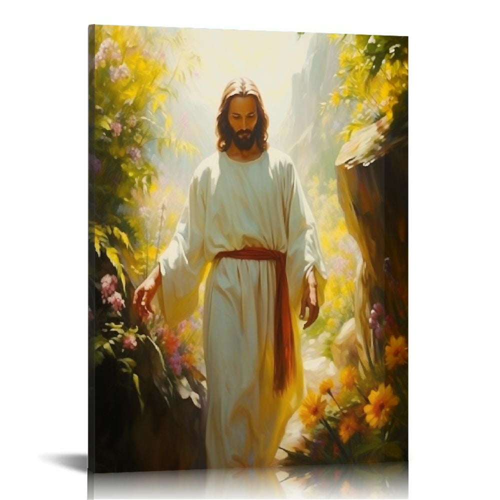 EastSmooth Jesus Wall Art Painting Picture, Framed Christian God Canvas ...