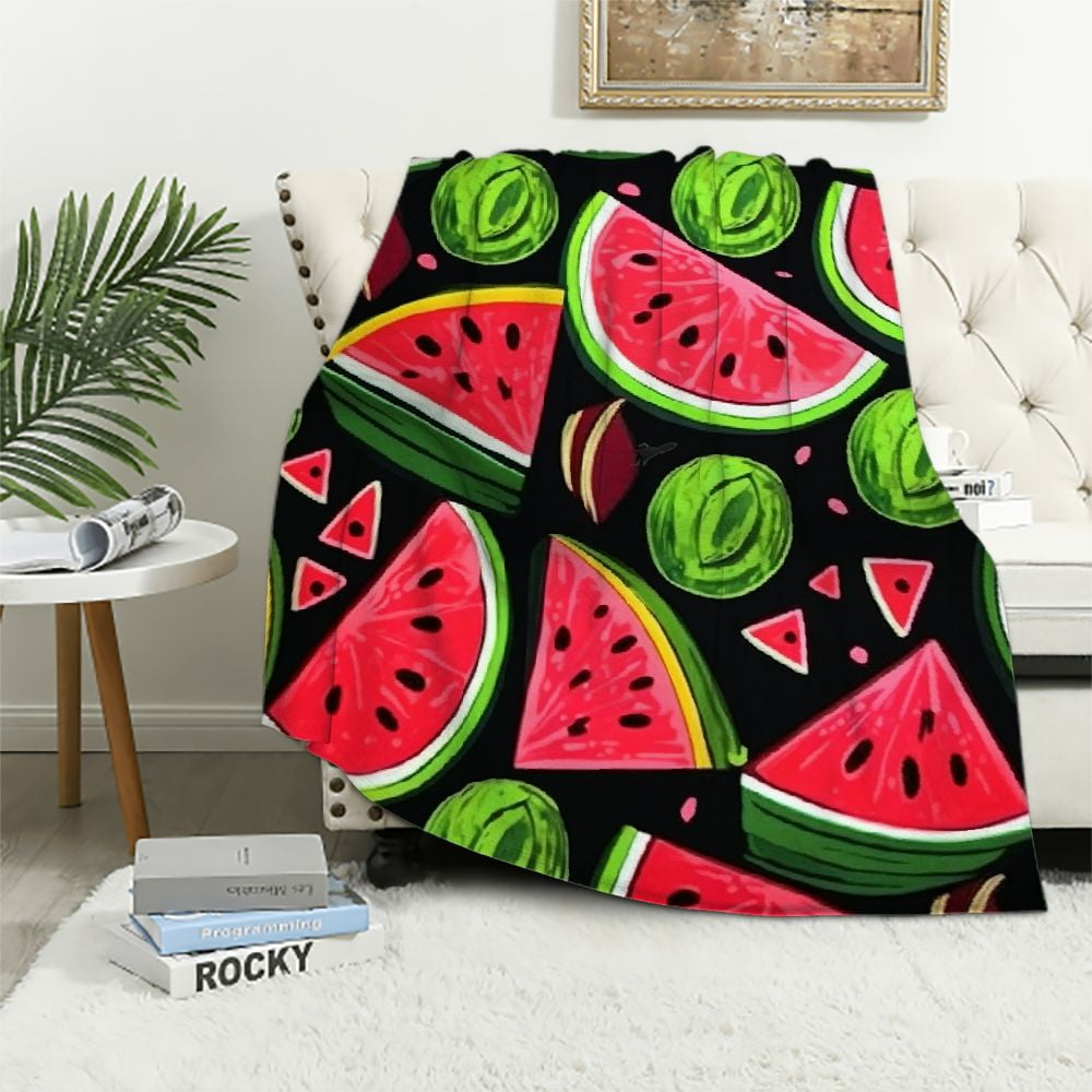 EastSmooth Juicy Watermelon Summer Fruit Blanket, Soft Blankets Flannel ...