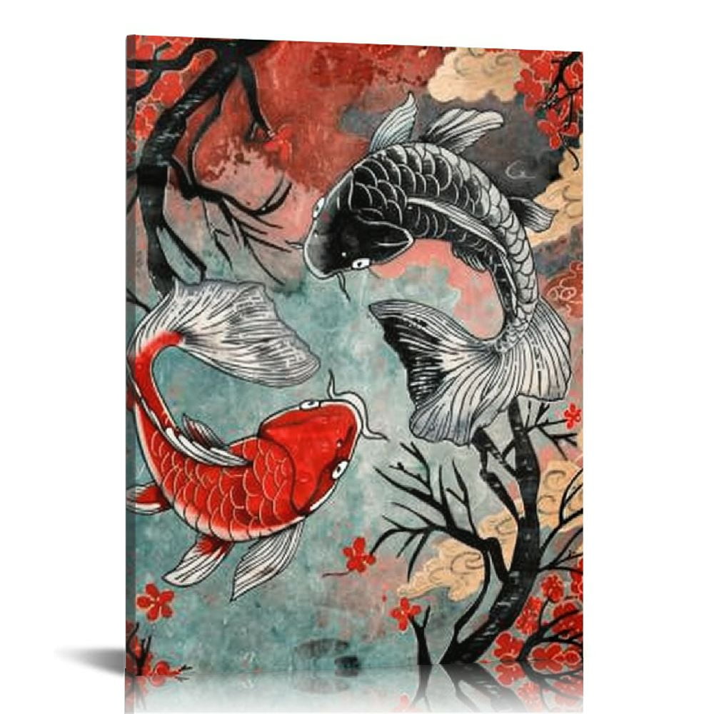 EastSmooth Koi Fish Animal Art Poster For Room Aesthetic Poster ...
