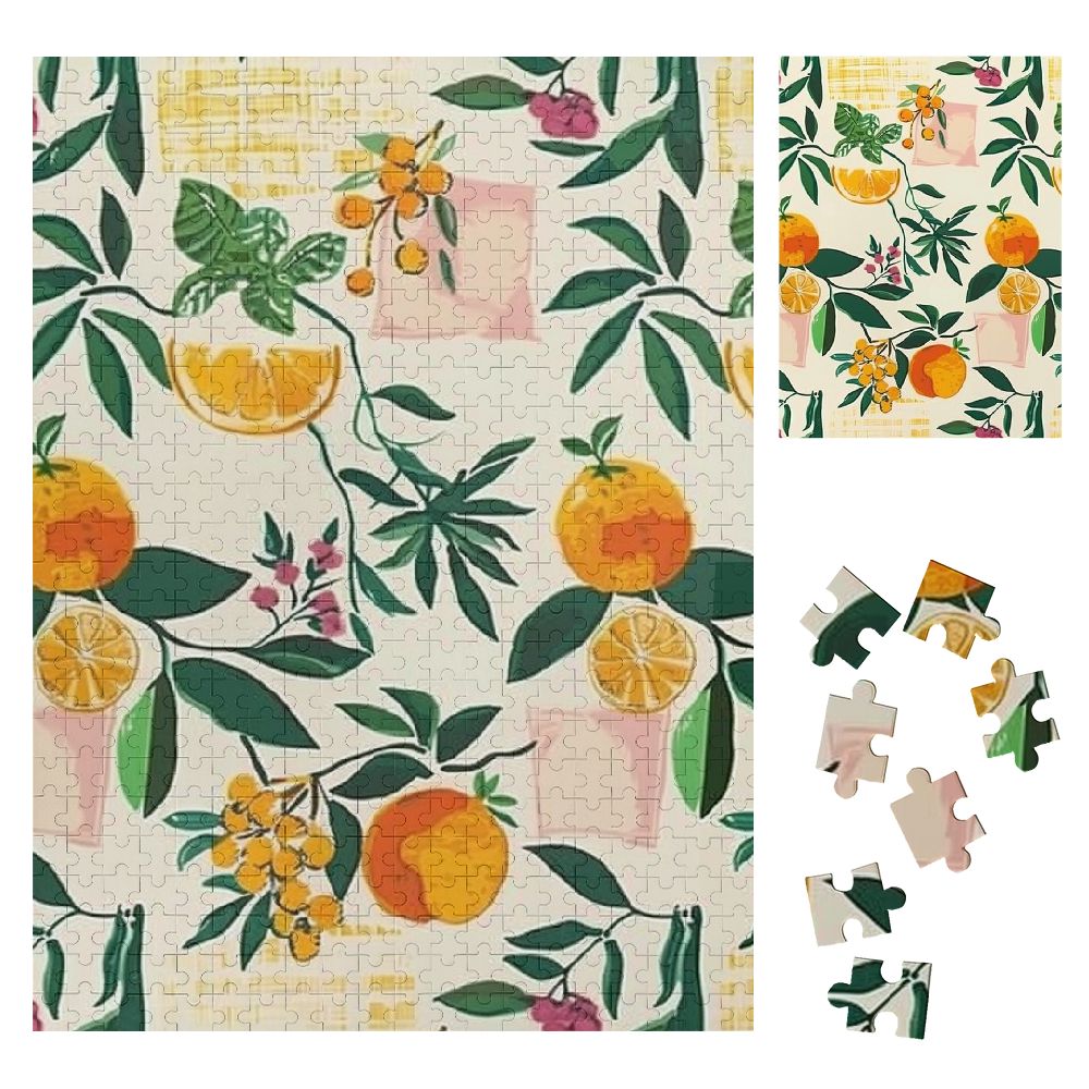 EastSmooth Leaves Fruits Pattern Wood Jigsaw Puzzle Vertical ...