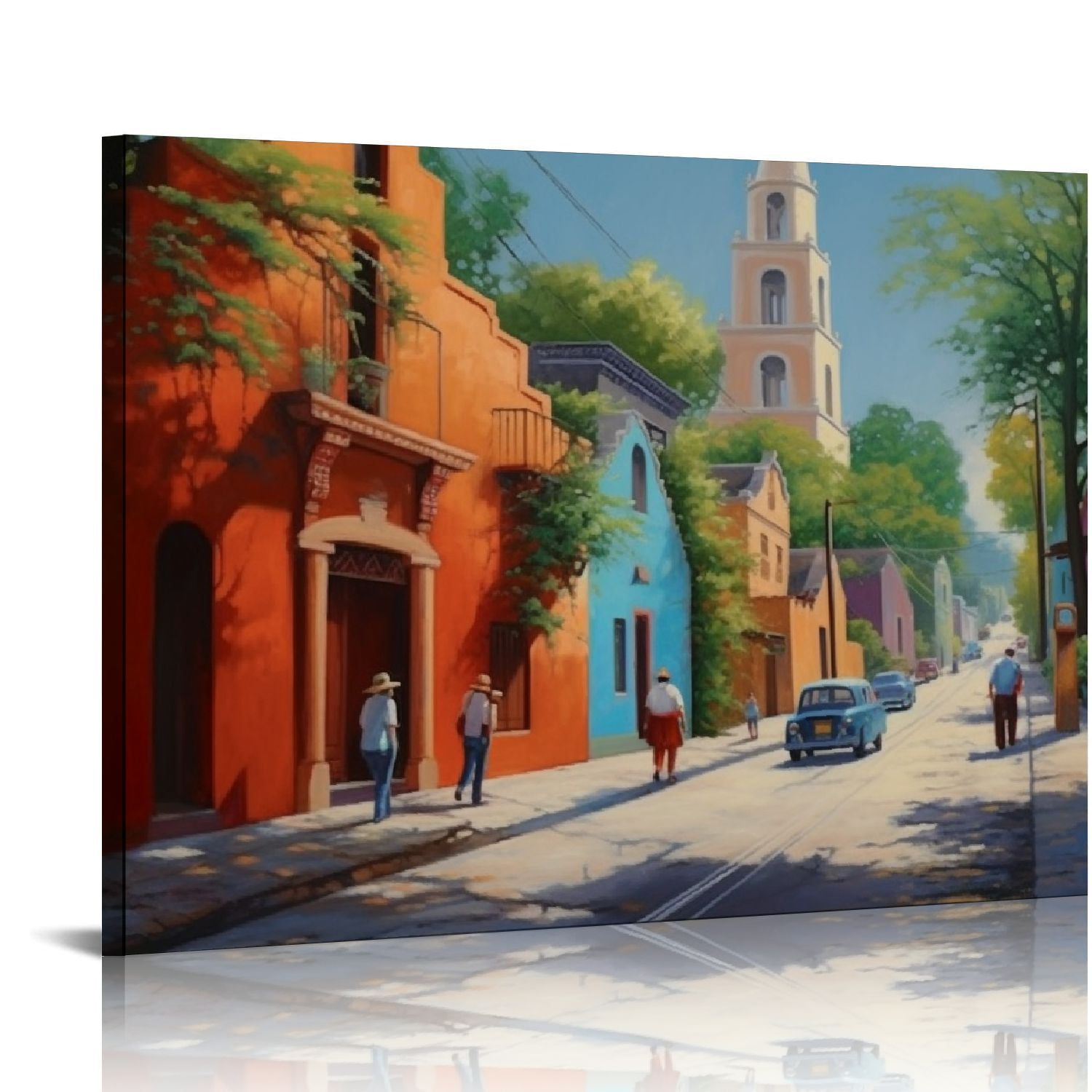 EastSmooth Mexican Village Artwork, Colorful Wall Art for Living Room ...