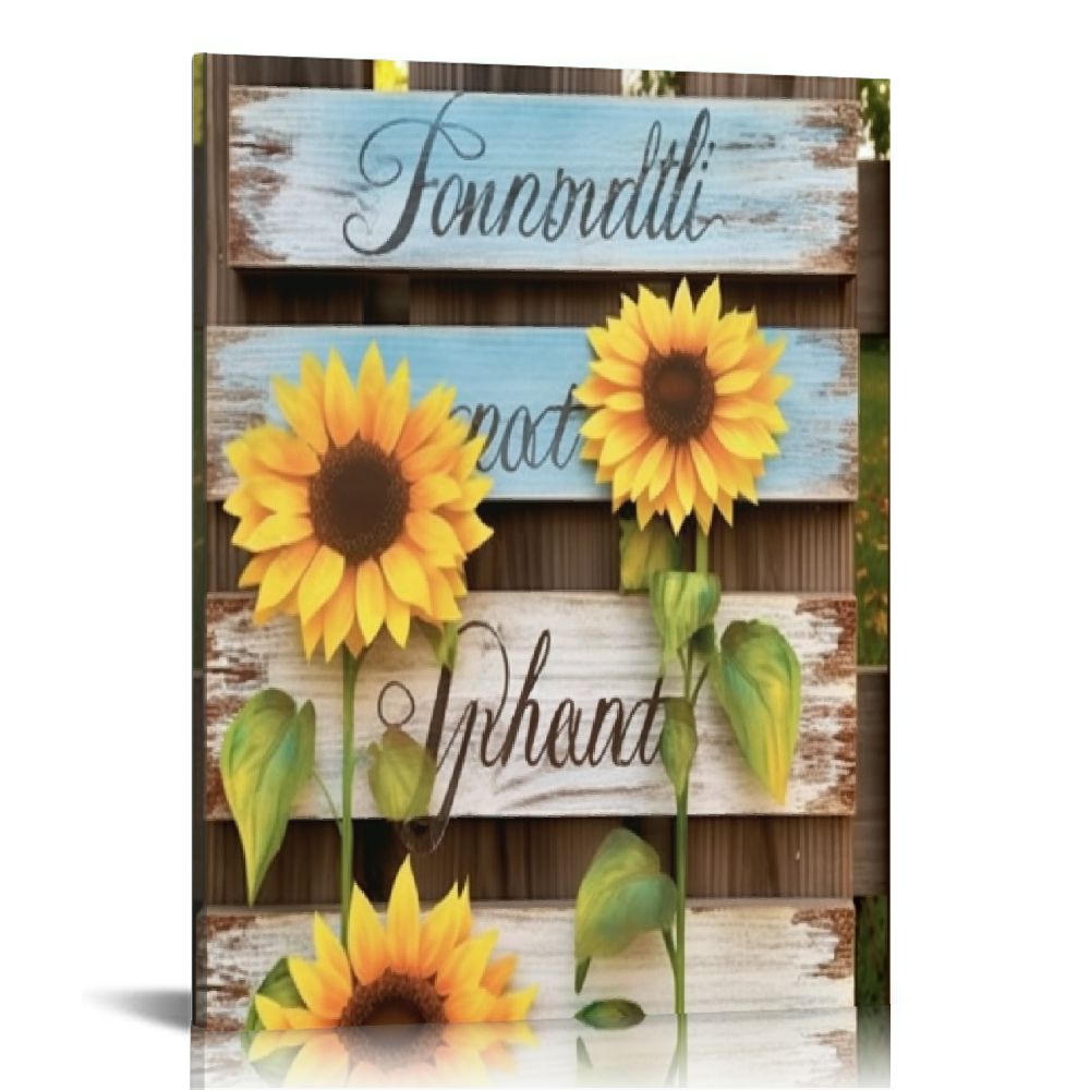 EastSmooth Modern Rustic Sign Wall Art Frame Canvas, Sunflower Home ...