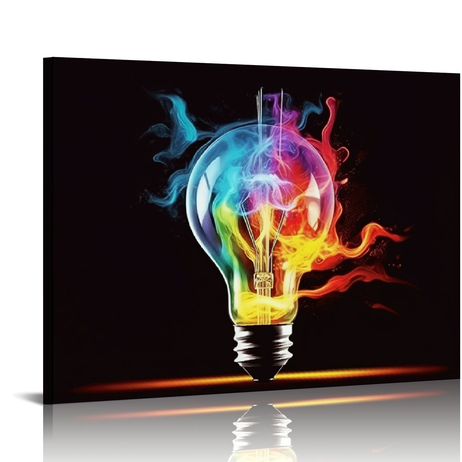 EastSmooth Modern Wall Art Canvas Prints.Bulb with Splash of Colors ...