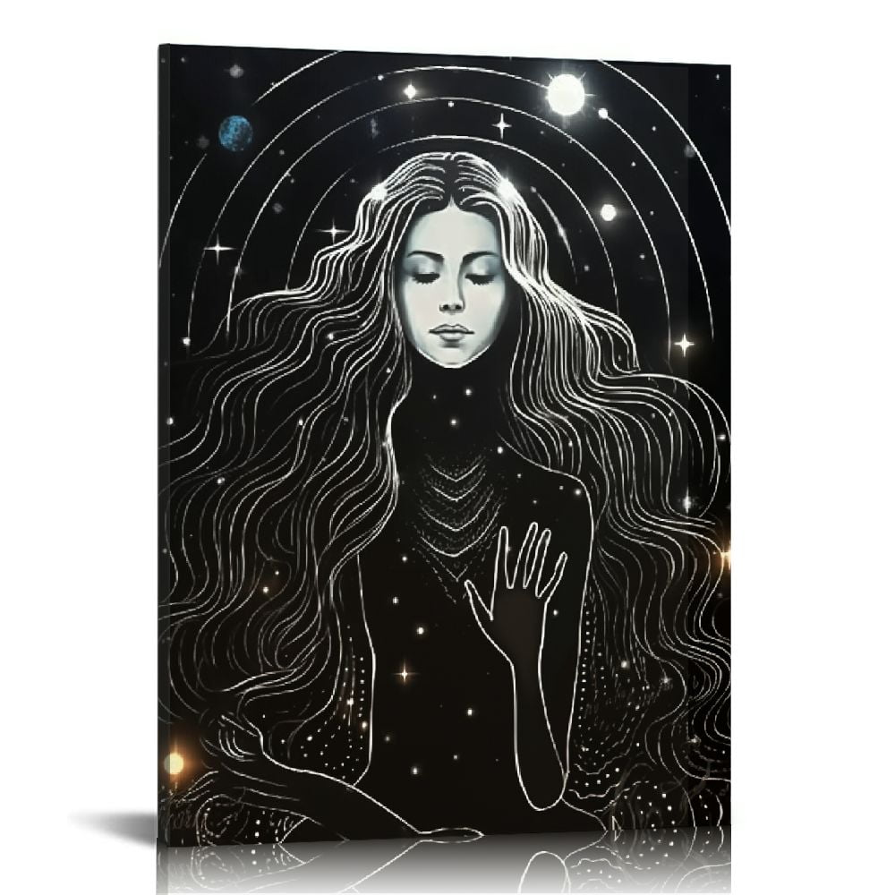 EastSmooth Moon Phase Wall Art Prints, Set of 6 Canvas Silver Moon and ...