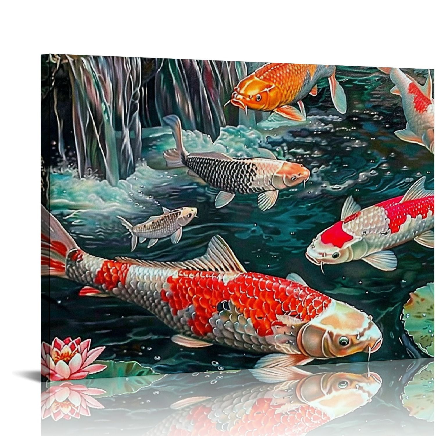EastSmooth NordicLucky Nine Fish Canvas Feng Shui Koi Posters Lotus ...