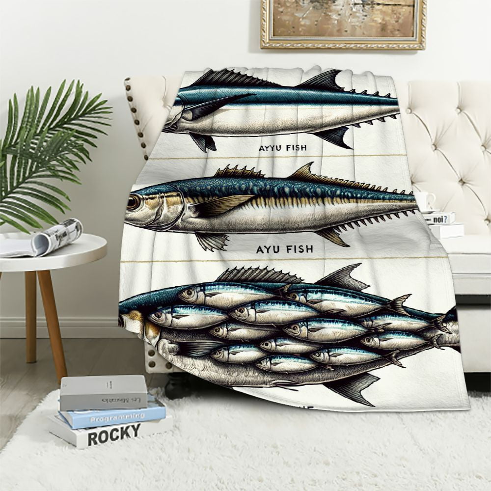 EastSmooth Ocean Animal Print Blanket Hunting and Fishing Sherpa ...