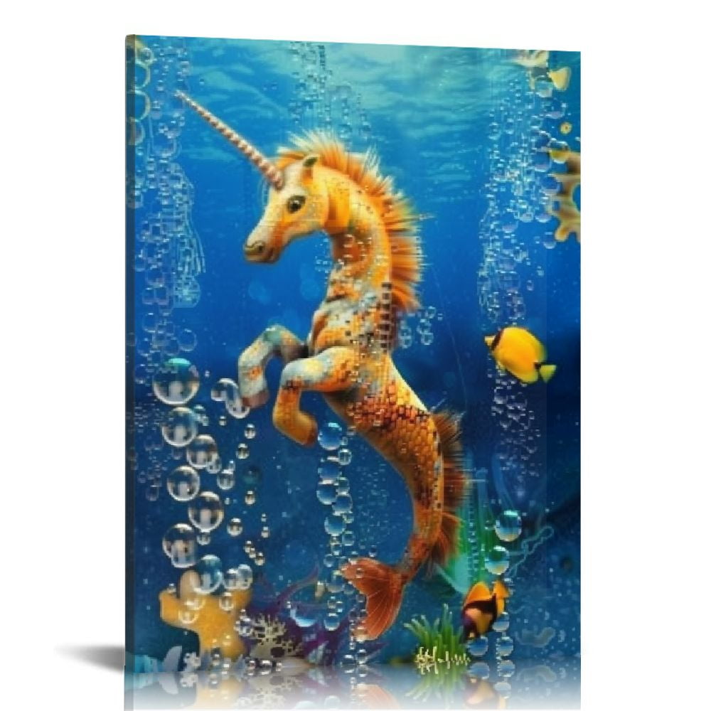 Lingy Ocean Aquatic Decor Wall Art Sea Turtle Starfish Seahorse ...