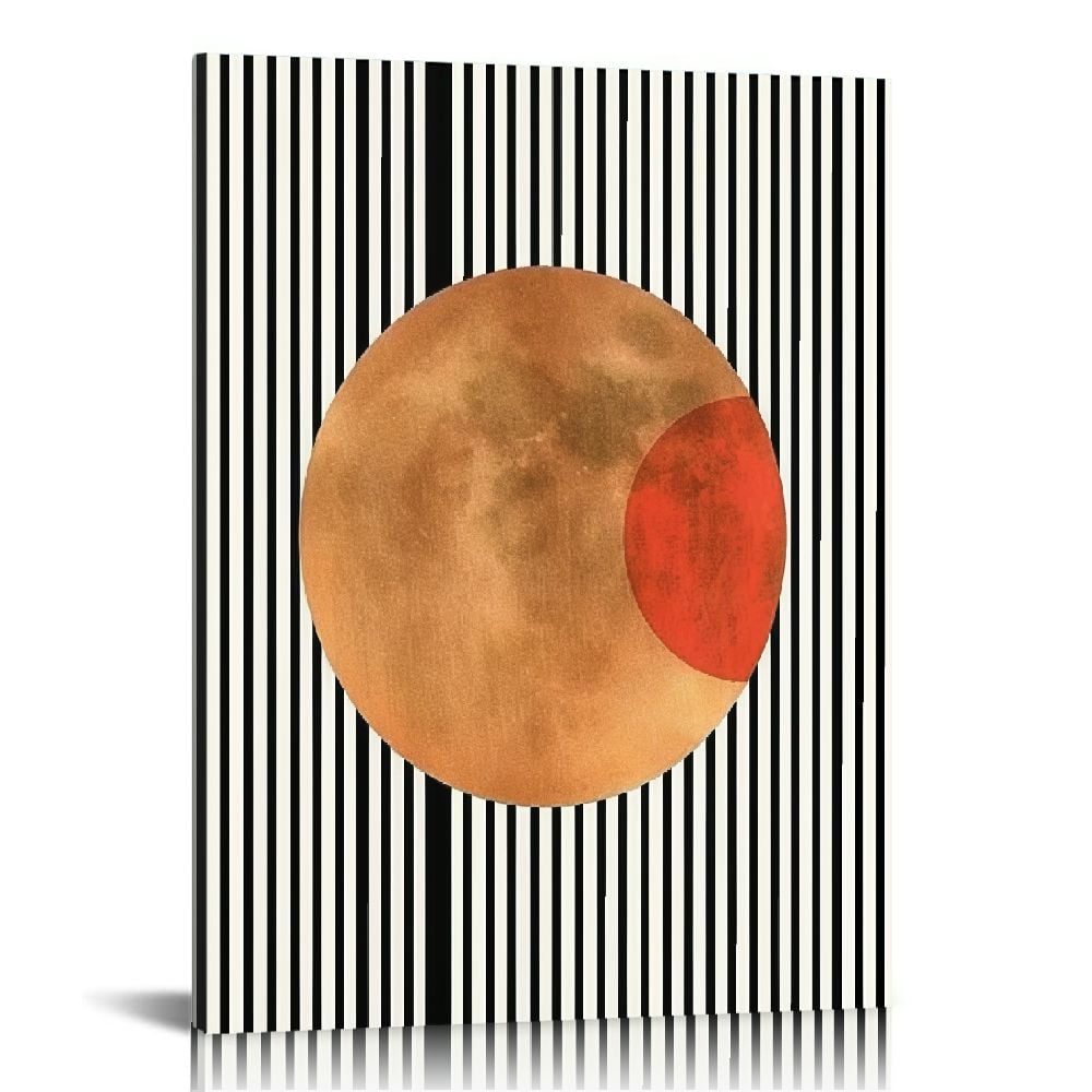 EastSmooth Orange Boho Canvas Wall Art Orange Geometric Abstract ...
