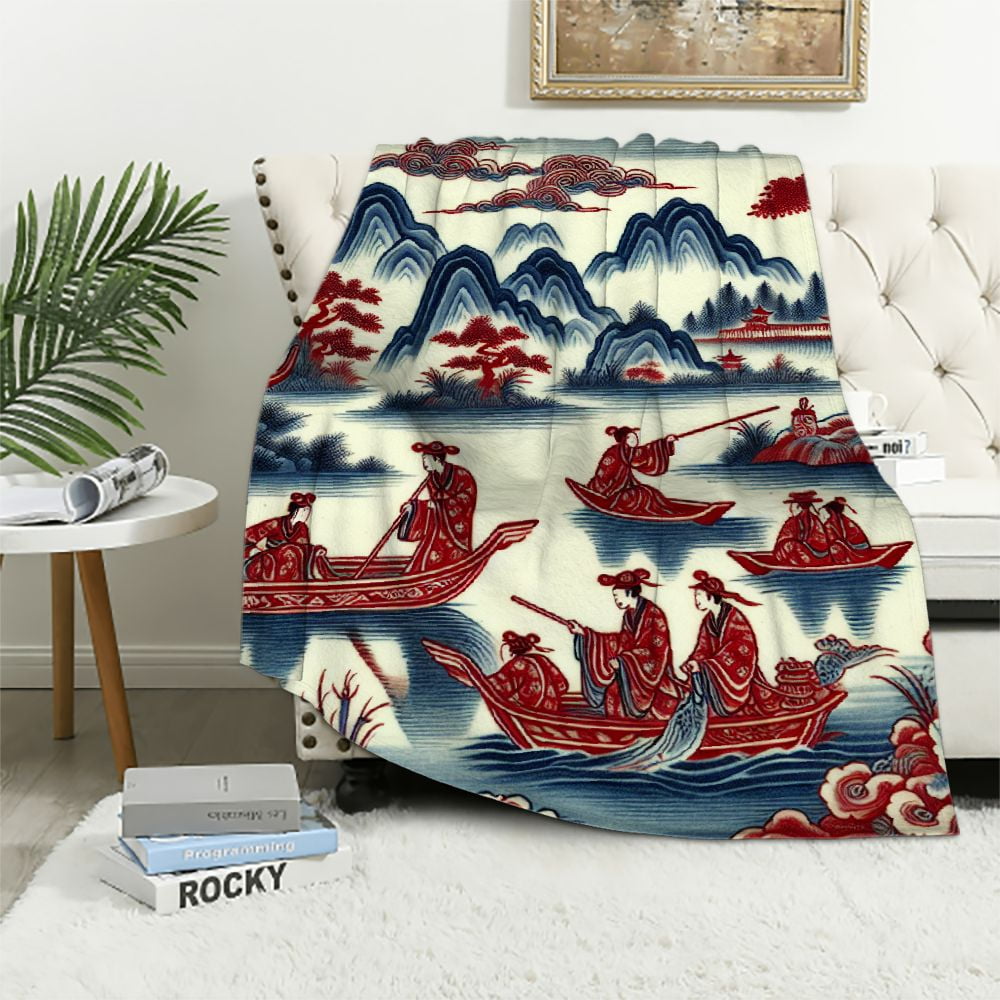 EastSmooth Oriental Traditional Chinese Style Bed Blankets Royal ...