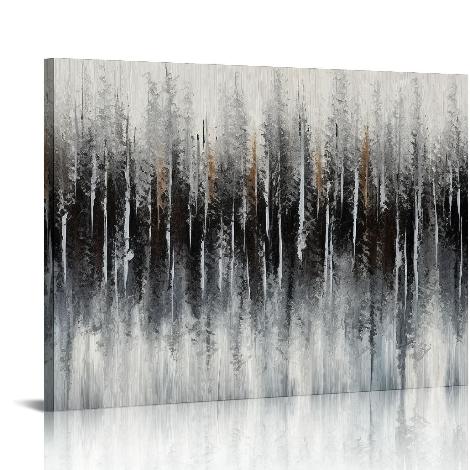 EastSmooth Painted Silver Abstract Paintings Canvas Wall Art Modern ...