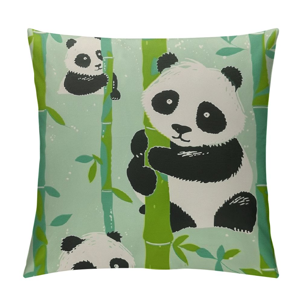EastSmooth Pandas Bear Pillow Covers Pillowcase for Hair and Skin with Envelope Closure Satin ...
