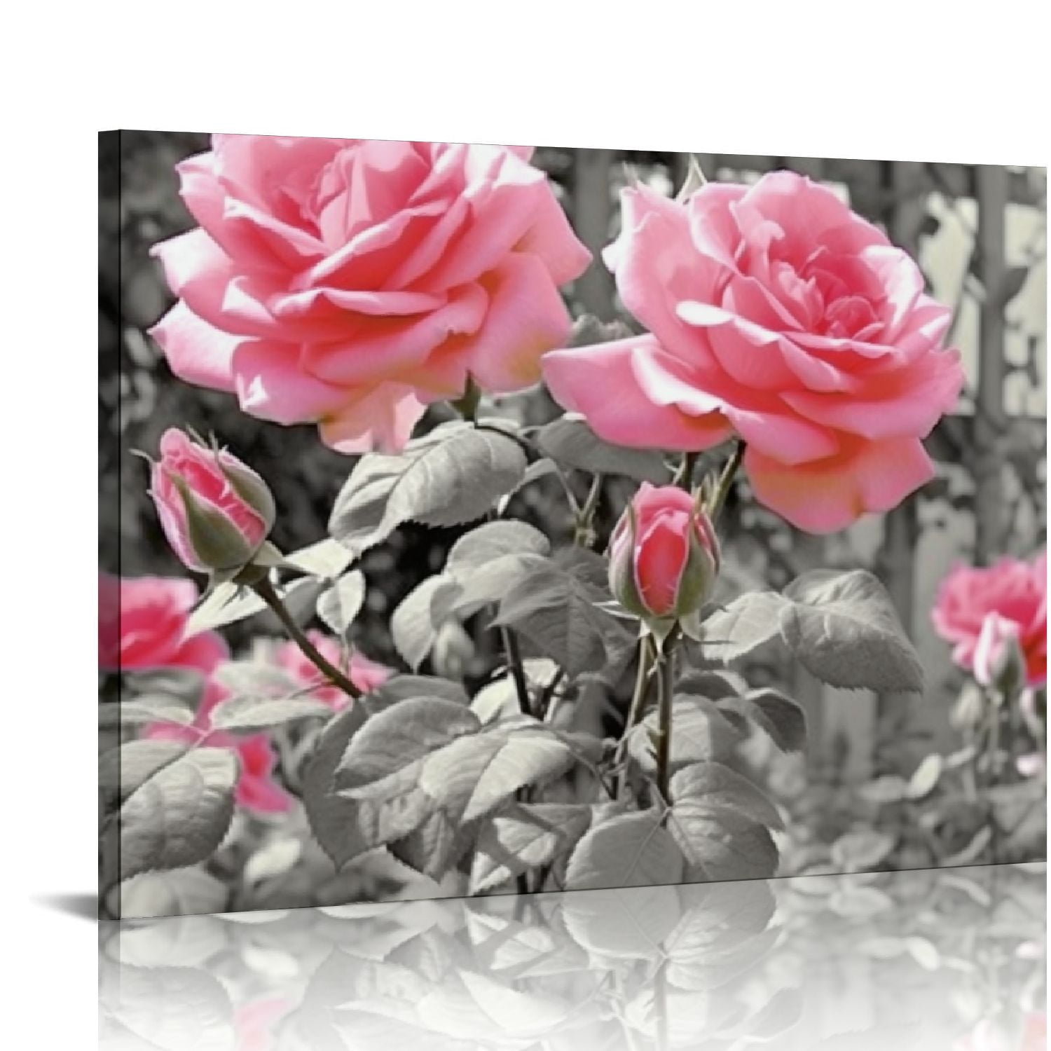EastSmooth Pink Rose Flower Decor Wall Art Floral Paintings Prints ...