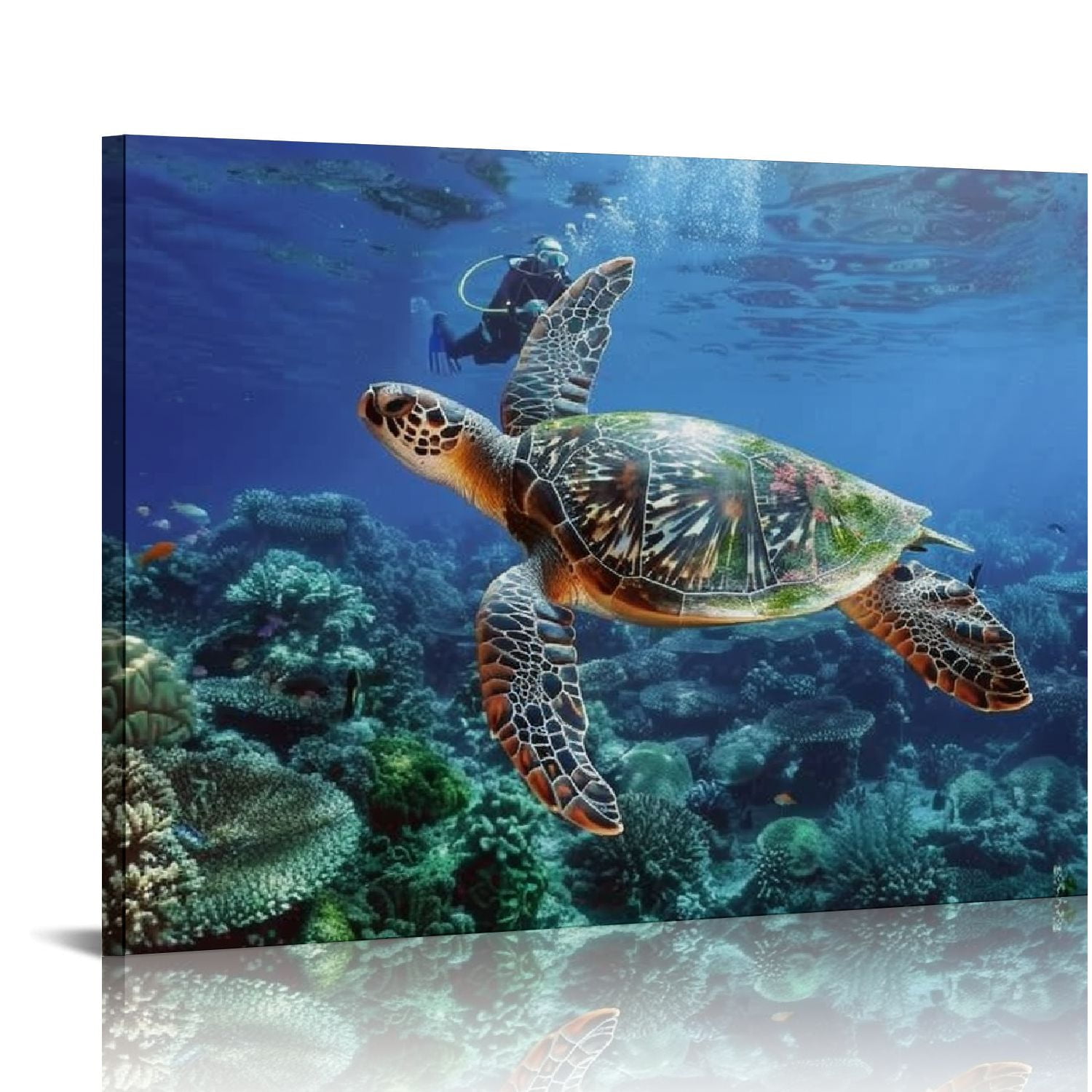 EastSmooth Posters Hawaii Green Sea Turtle Wall Art Marine Life Poster ...