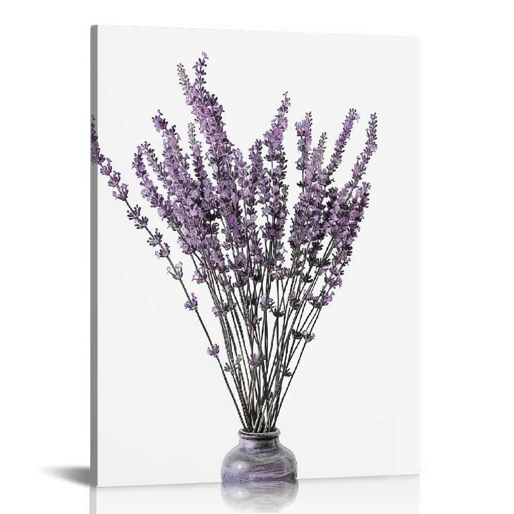 EastSmooth Purple Floral Wall Art - Lavender Flower Picture for Bedroom ...