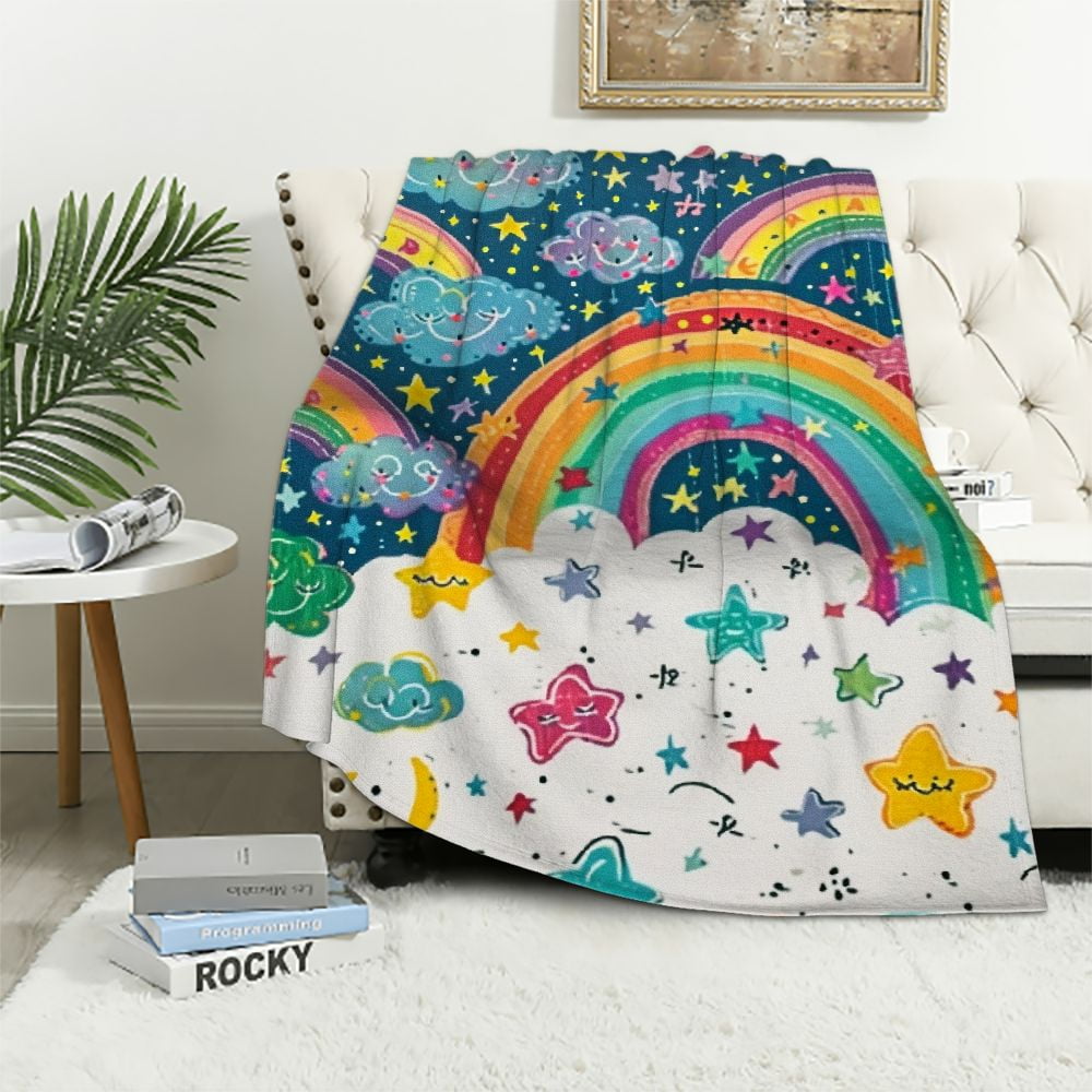 EastSmooth Rainbow Blanket for Women Men, Comfy Aesthetic Warming ...