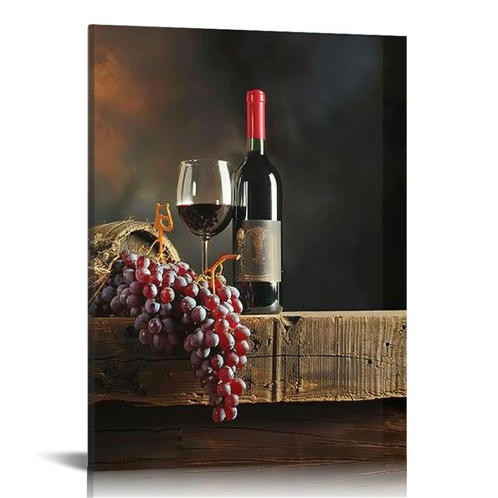 EastSmooth Red Wine Restaurant Wall Art Decor Wine Barrel Wine Cups ...