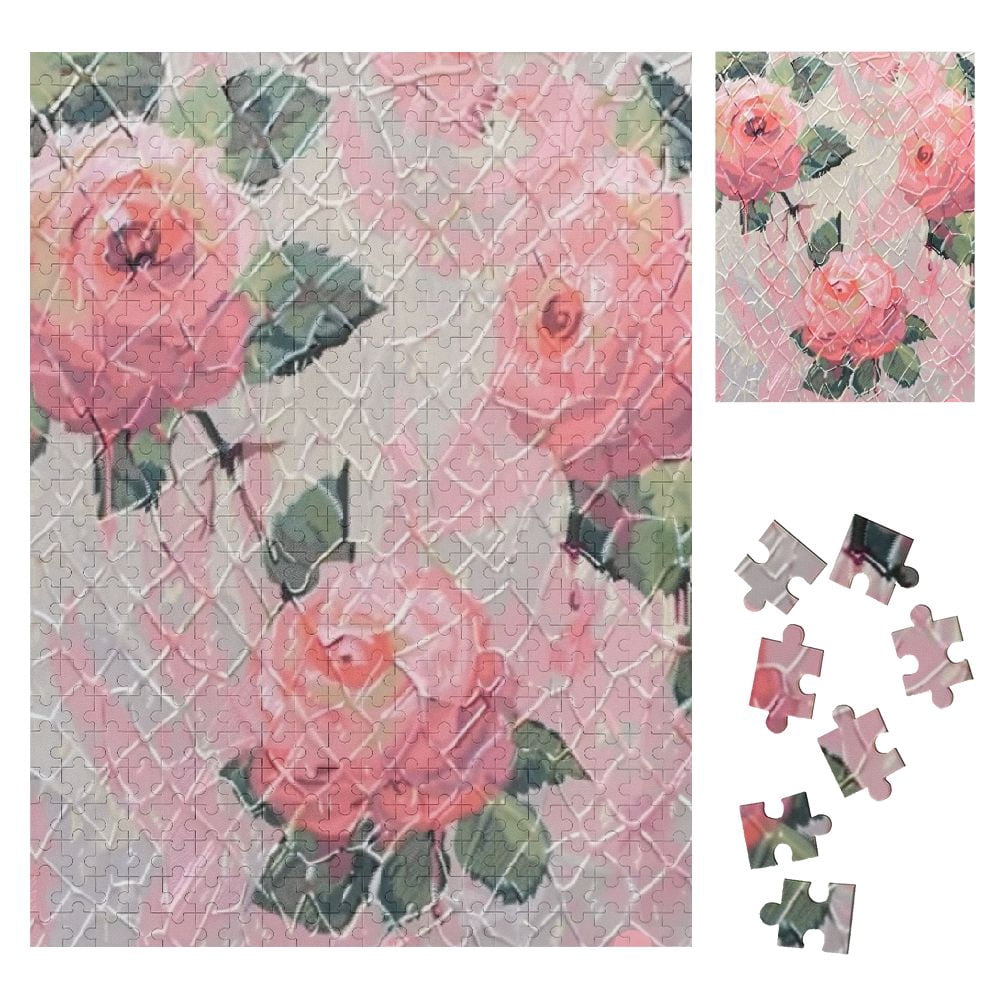 EastSmooth Rose Floral Wooden Jigsaw Puzzle Vertical Style Eco-Friendly ...
