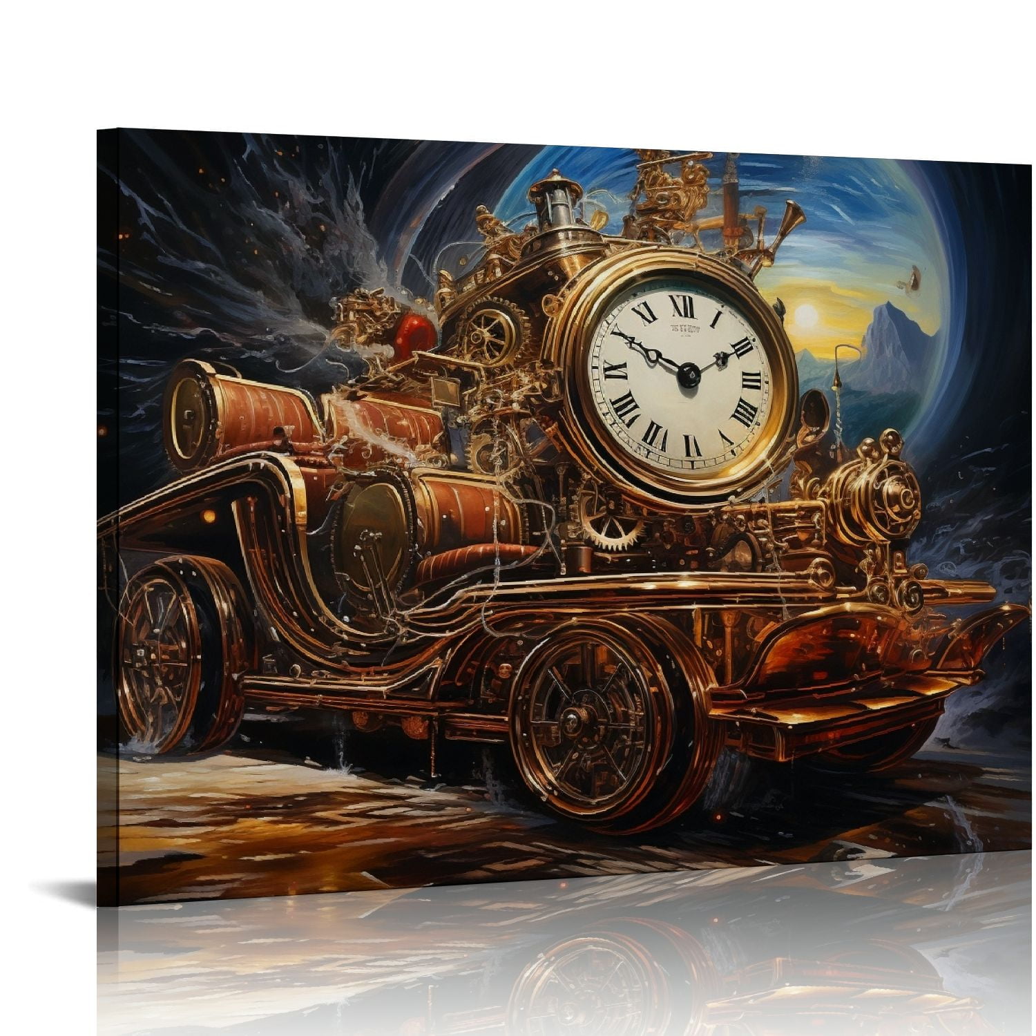 EastSmooth Rustic Car Canvas Wall Art Old Car with Mechanical Gear ...