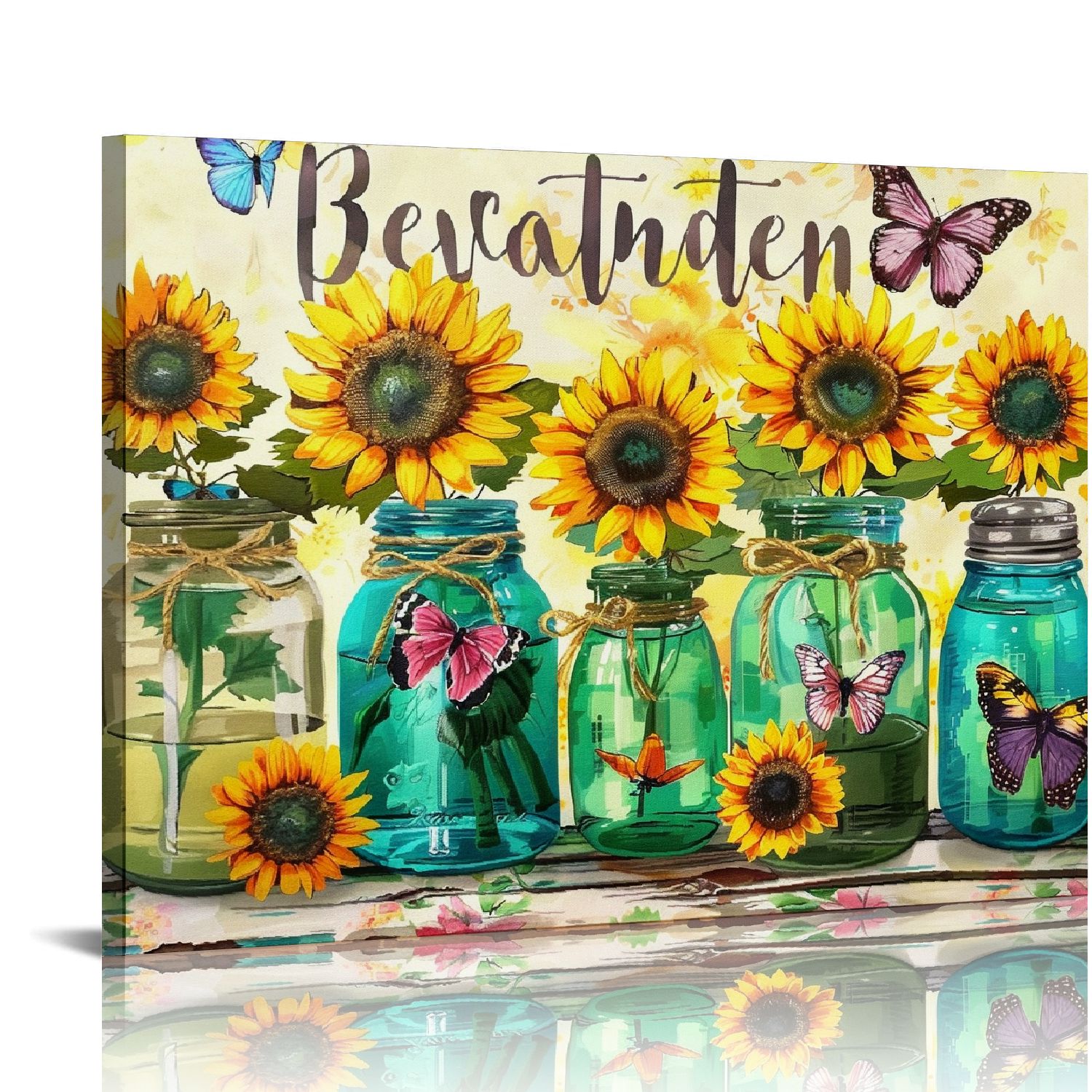 EastSmooth Rustic Farmhouse Inspirational Wall Art - Country Sunflower ...