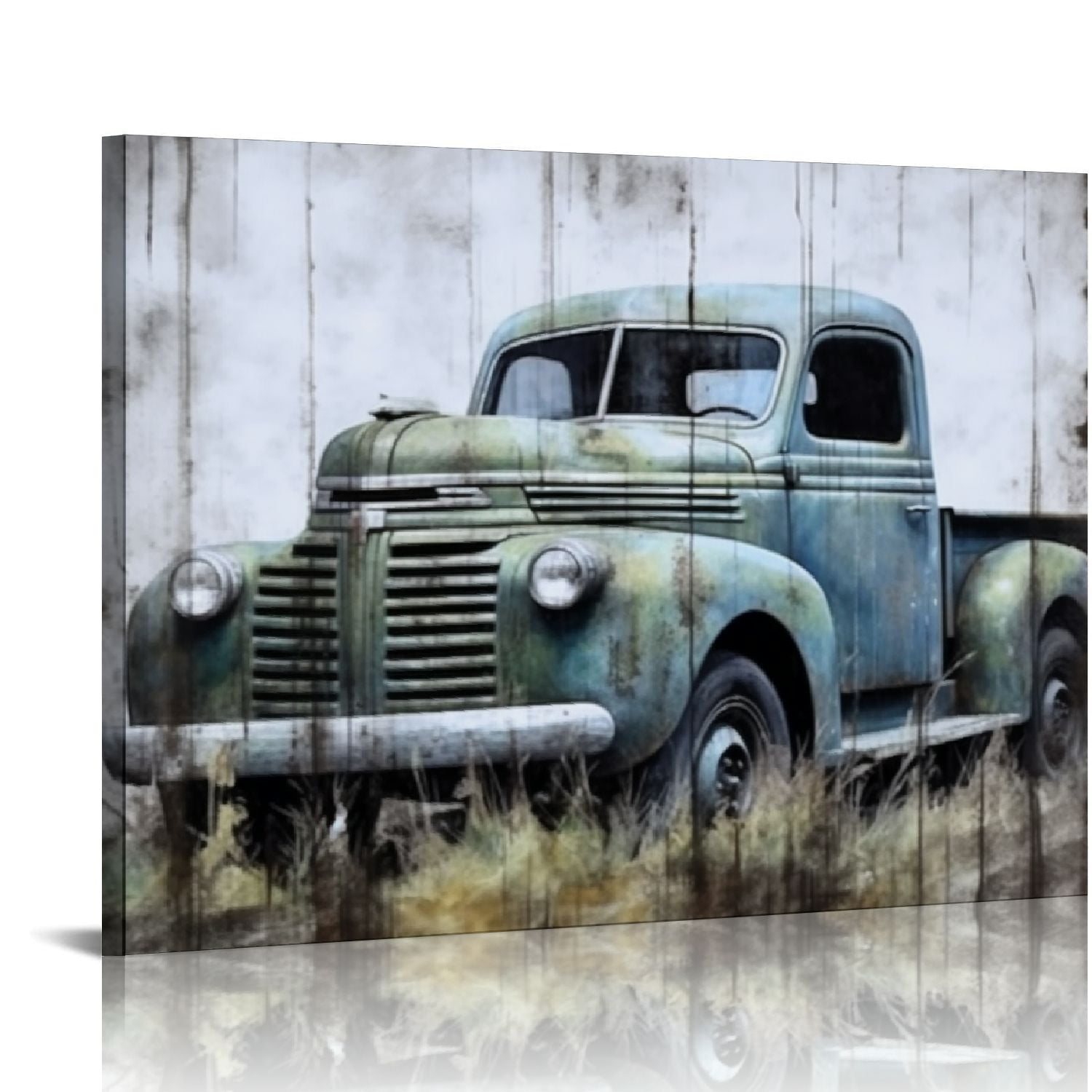 EastSmooth Rustic Truck Canvas Wall Art Old Car Pictures Farmhouse ...