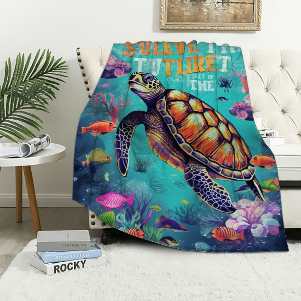 QCPP Sea Turtle Blanket,Sea Turtle Gifts for Women Throw Blankets Super ...