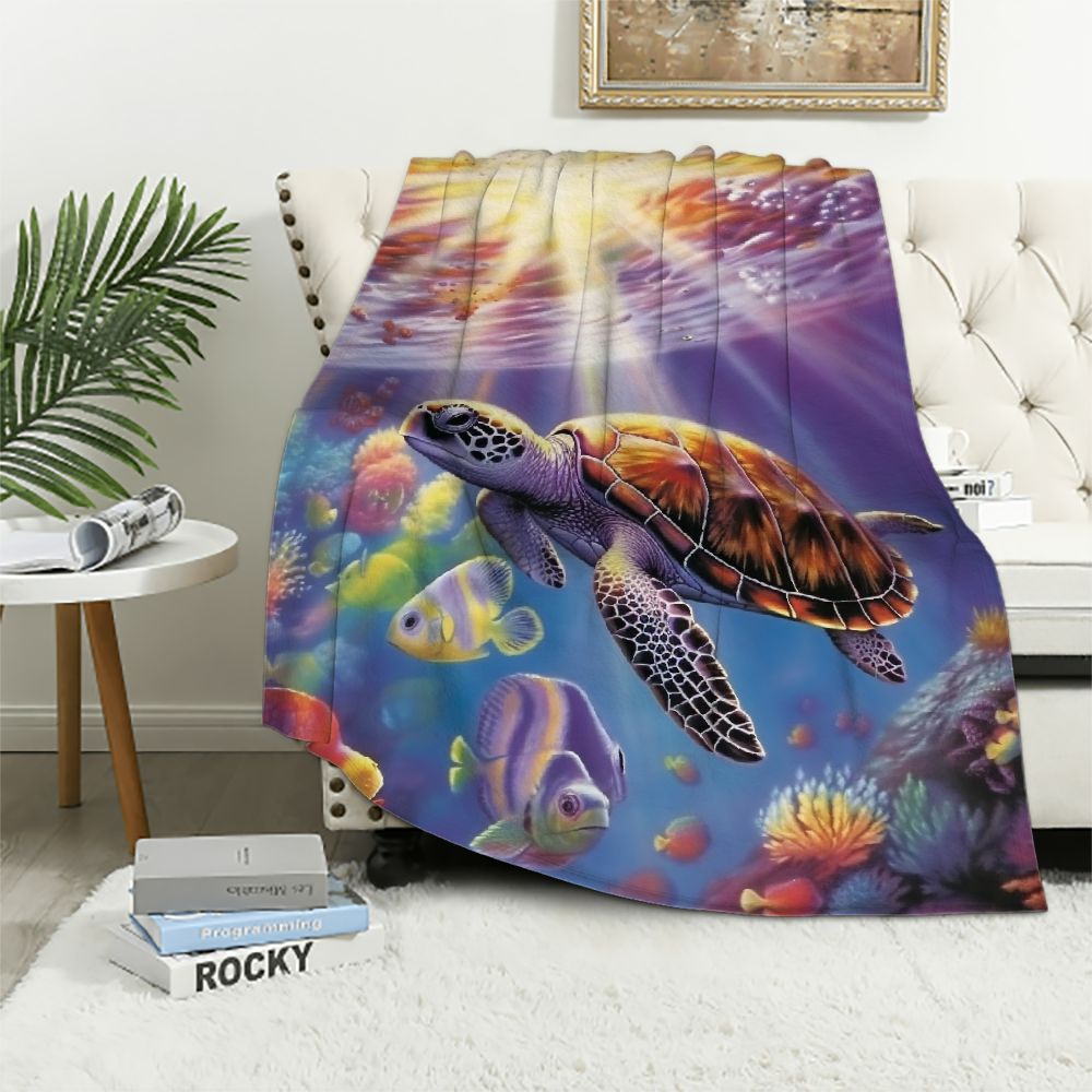 EastSmooth Sea Turtle Throw Blanket Turtle Blanket for Kids Boys Adults ...