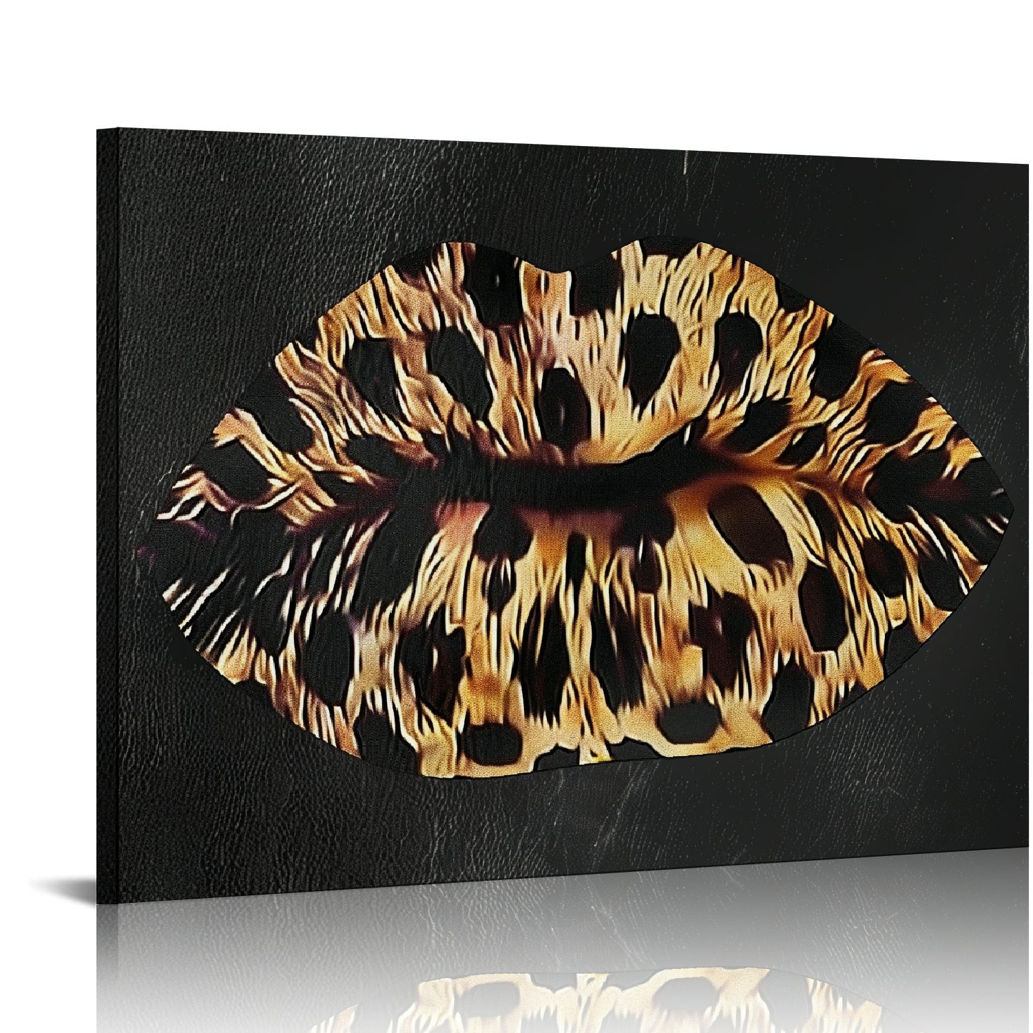 EastSmooth Sexy Lips Wall Art Fashion Lips Canvas Print with Leopard ...