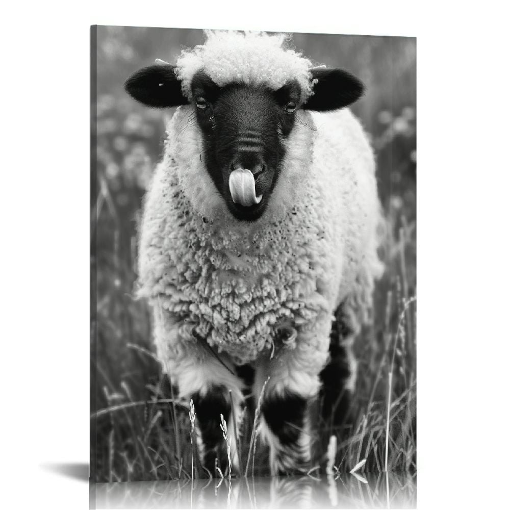 EastSmooth Sheep Canvas Print Wall Decor Cute Farm Animals Sheep Canvas Wall Art Bedroom Living ...