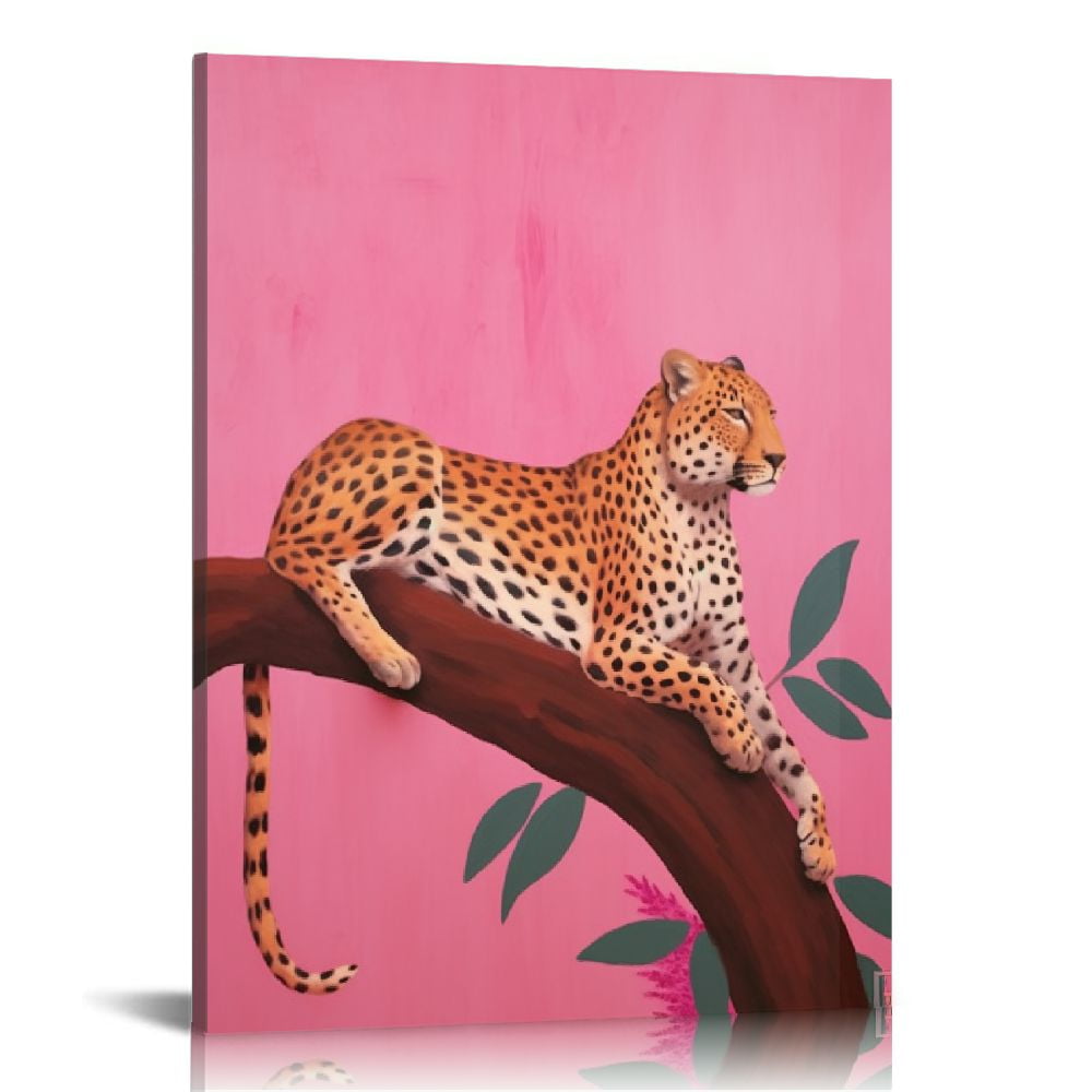 EastSmooth Sleeping Cheetah Canvas Poster Painting Wall Art, Tropical ...