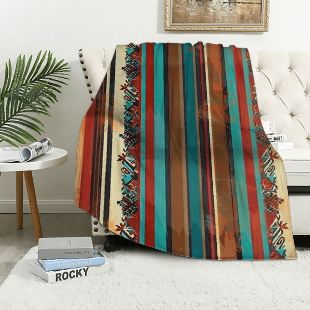 EastSmooth Southwest Aztec Western Throw Blanket Soft Flannel Blanket ...