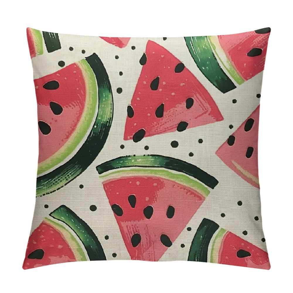 EastSmooth Summer Throw Pillow Covers Watercolor Watermelon Pillow Case ...