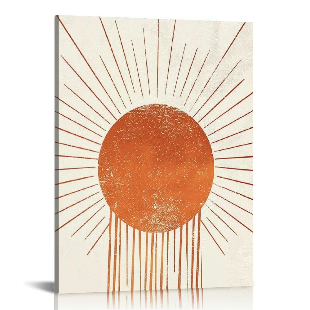 EastSmooth Sun Wall Art Framed Canvas Boho Sun Wall Art Black Sun ...