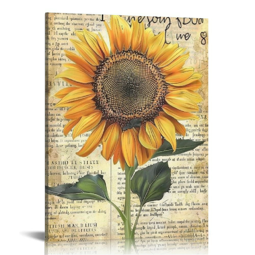 EastSmooth Sunflower Wall Decor Inspirational Quotes Canvas Wall Art ...