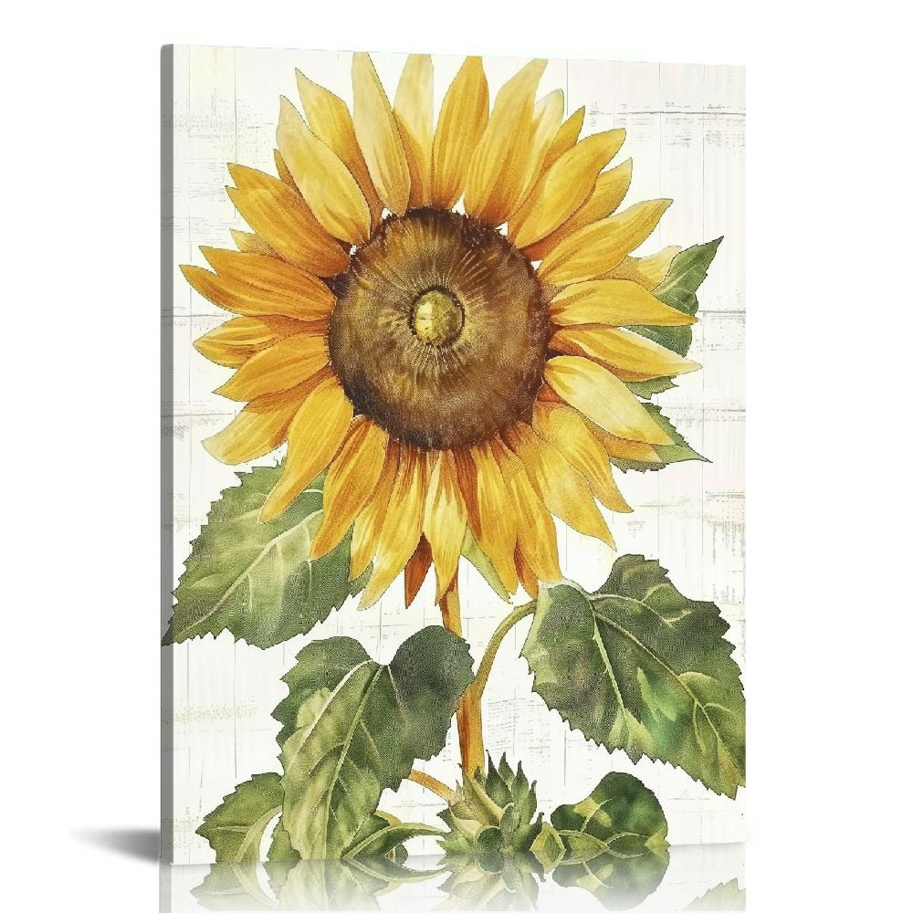 EastSmooth Sunflower Wall Decor Rustic Flower Canvas Pictures Decor ...