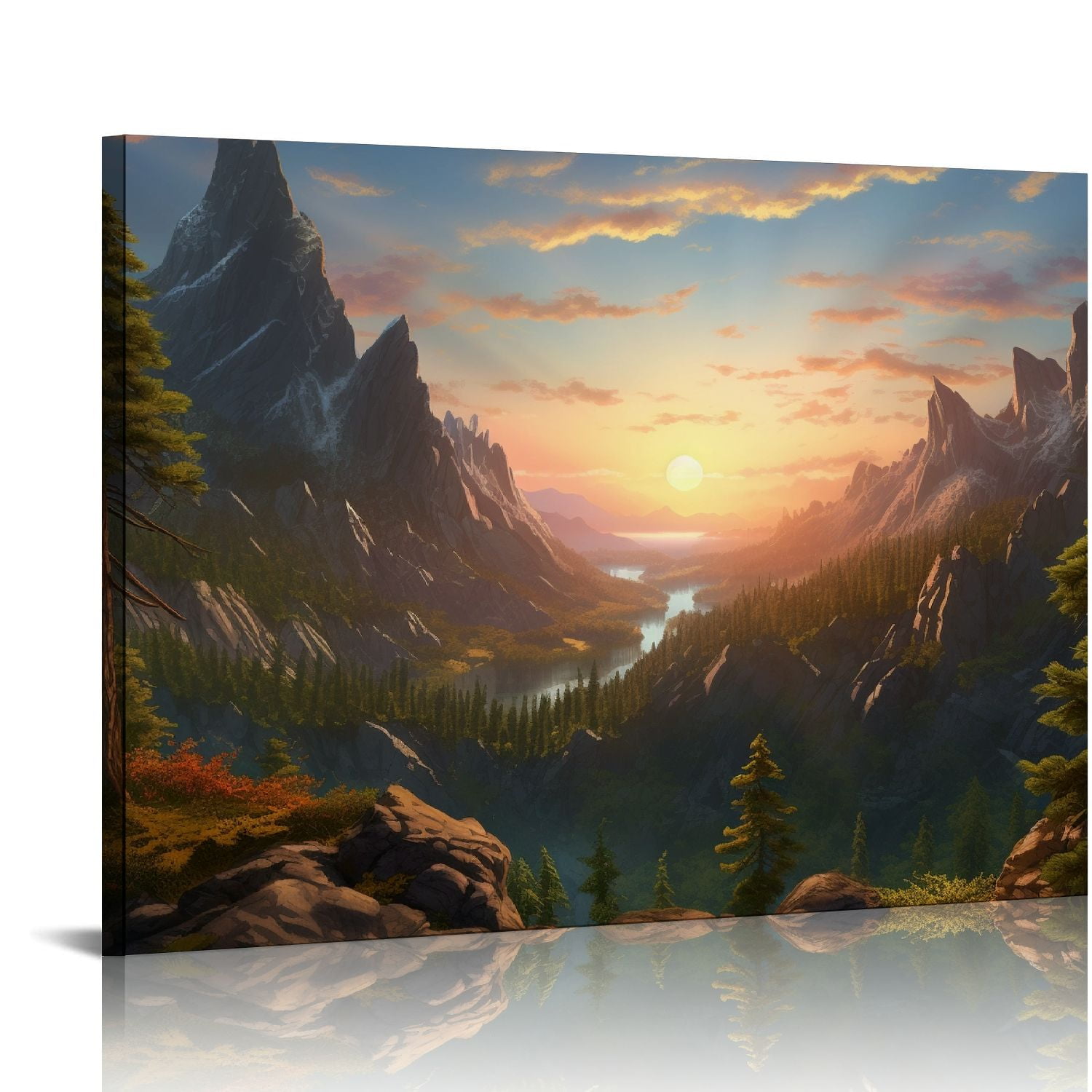 EastSmooth Sunrise In Smoky Mountains Wall Art Multi Canvas - Mountain ...