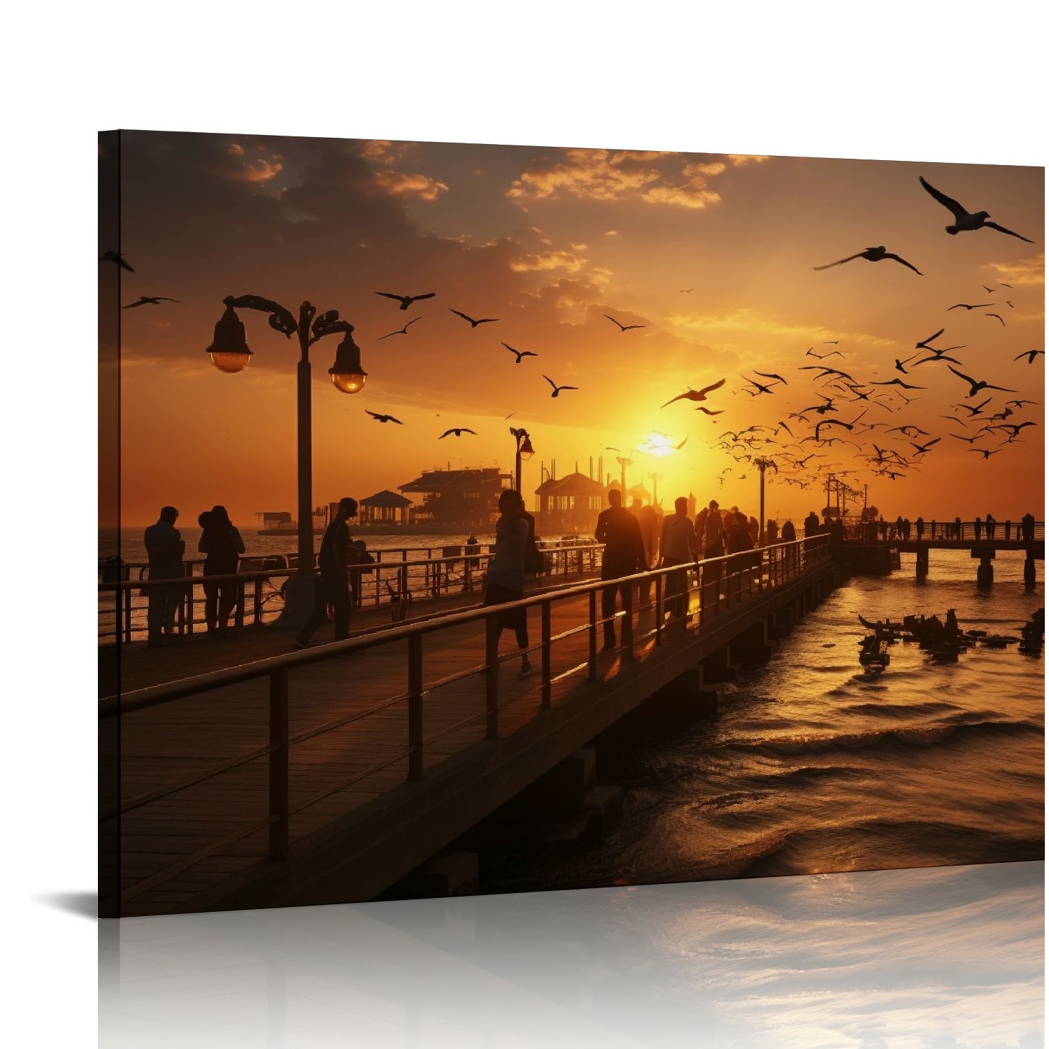 EastSmooth Sunset Italian Beach Lanscapes Original Design Canvas Wall ...