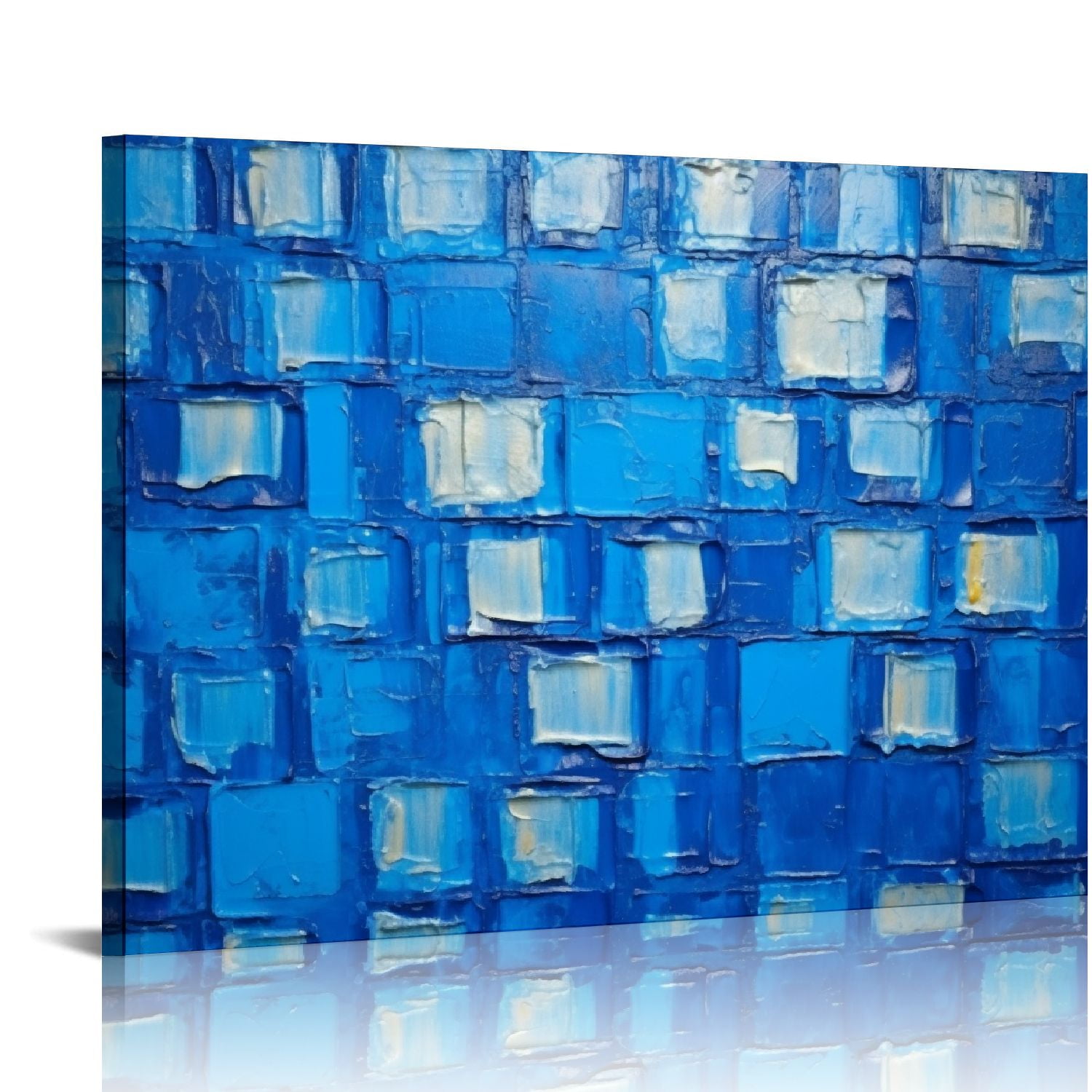 EastSmooth Thick Textured Abstract Squares Canvas Wall Art Painted ...