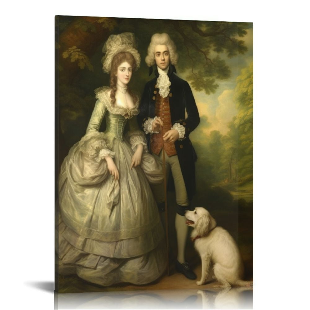 QCPP Thomas Gainsborough Prints - The Morning Walk Poster - Rococo Wall Art - Romantic Canvas ...
