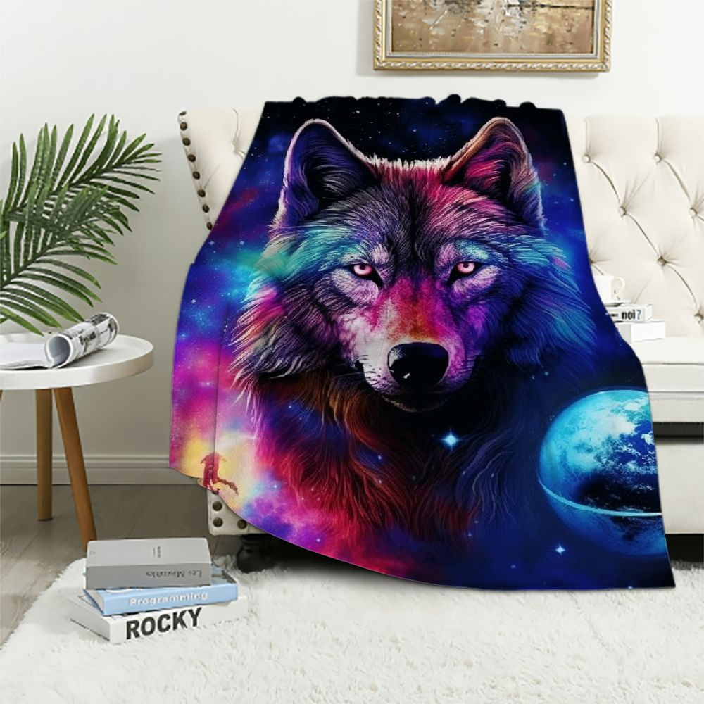 QCPP Throw Blanket Soft Cozy Warm Fuzzy Flannel Plush Blanket Colorful ...