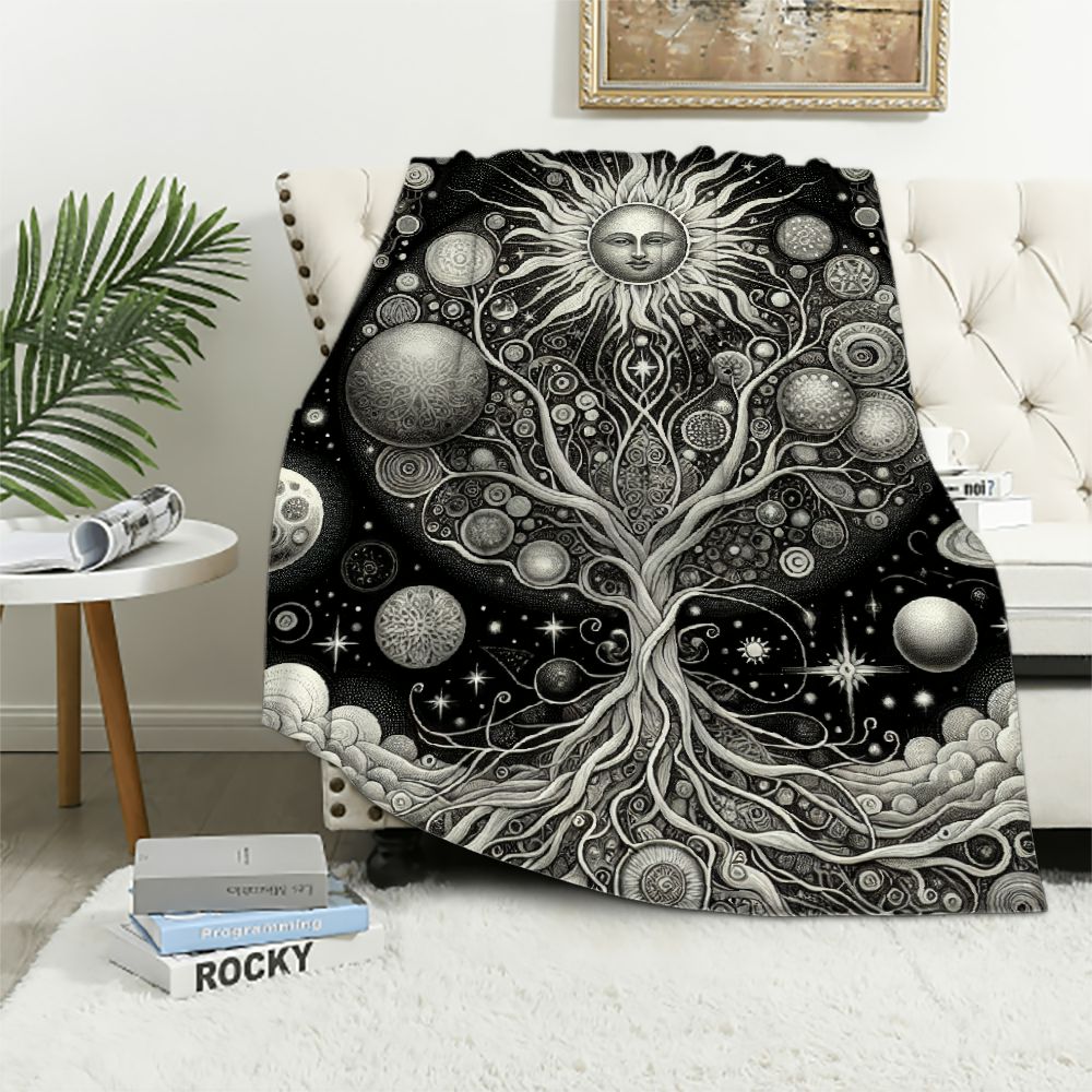 EastSmooth Tree of Life Blanket Hippie Gothic Moth Throw Blanket,Sun ...
