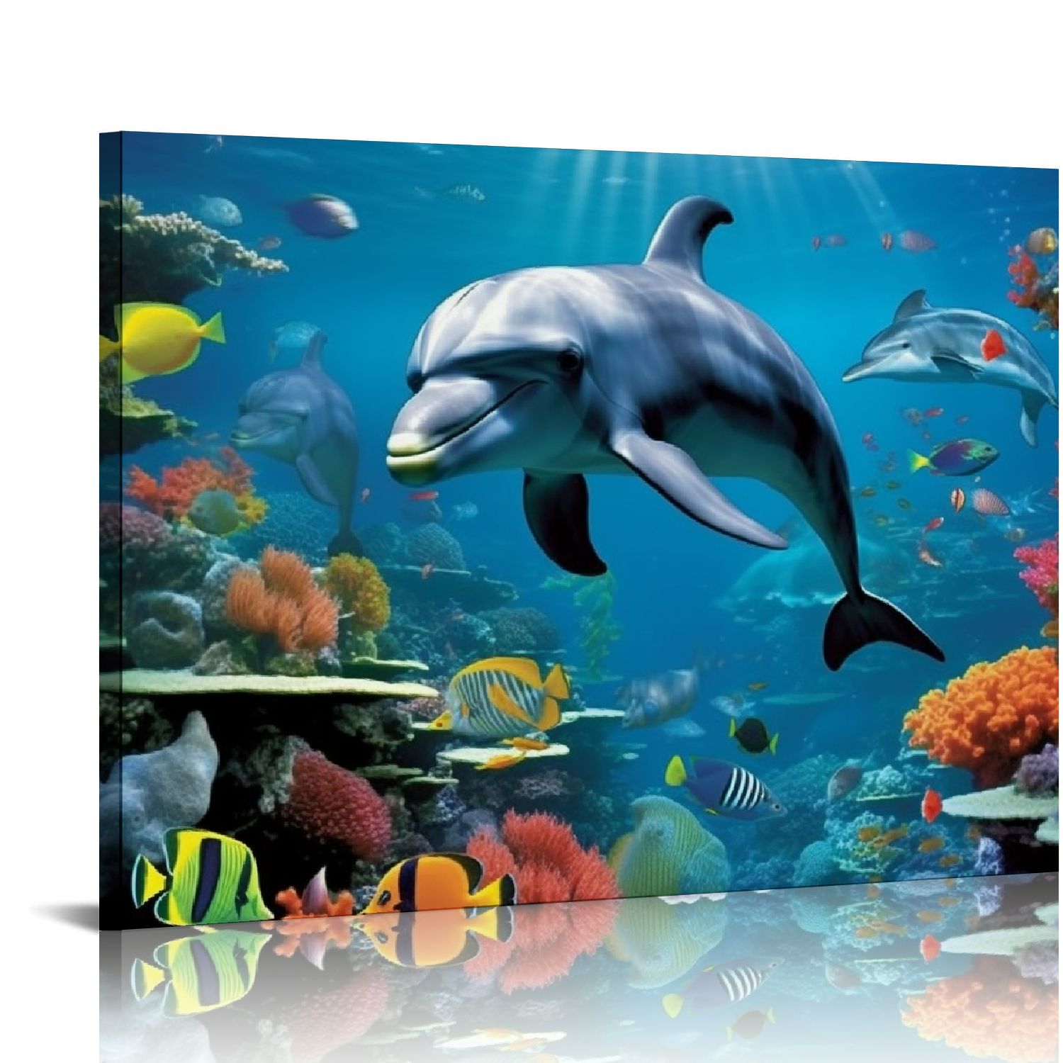 EastSmooth Tropical Ocean Sealife Coral Reef, Fish, Dolphin Underwater ...