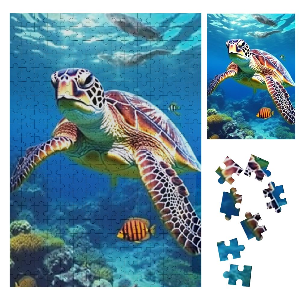 EastSmooth Turtle Coral Reef Ocean Wooden Jigsaw Puzzle Vertical ...
